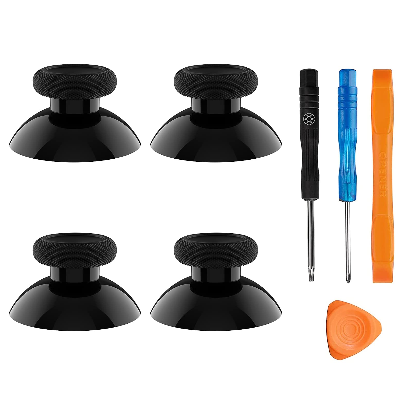 True Rubberized Original Joysticks Replacement for Xbox / PS4 Controller, Thumbsticks for Xbox One, Series X/S Controller (4 Pcs)(Black)