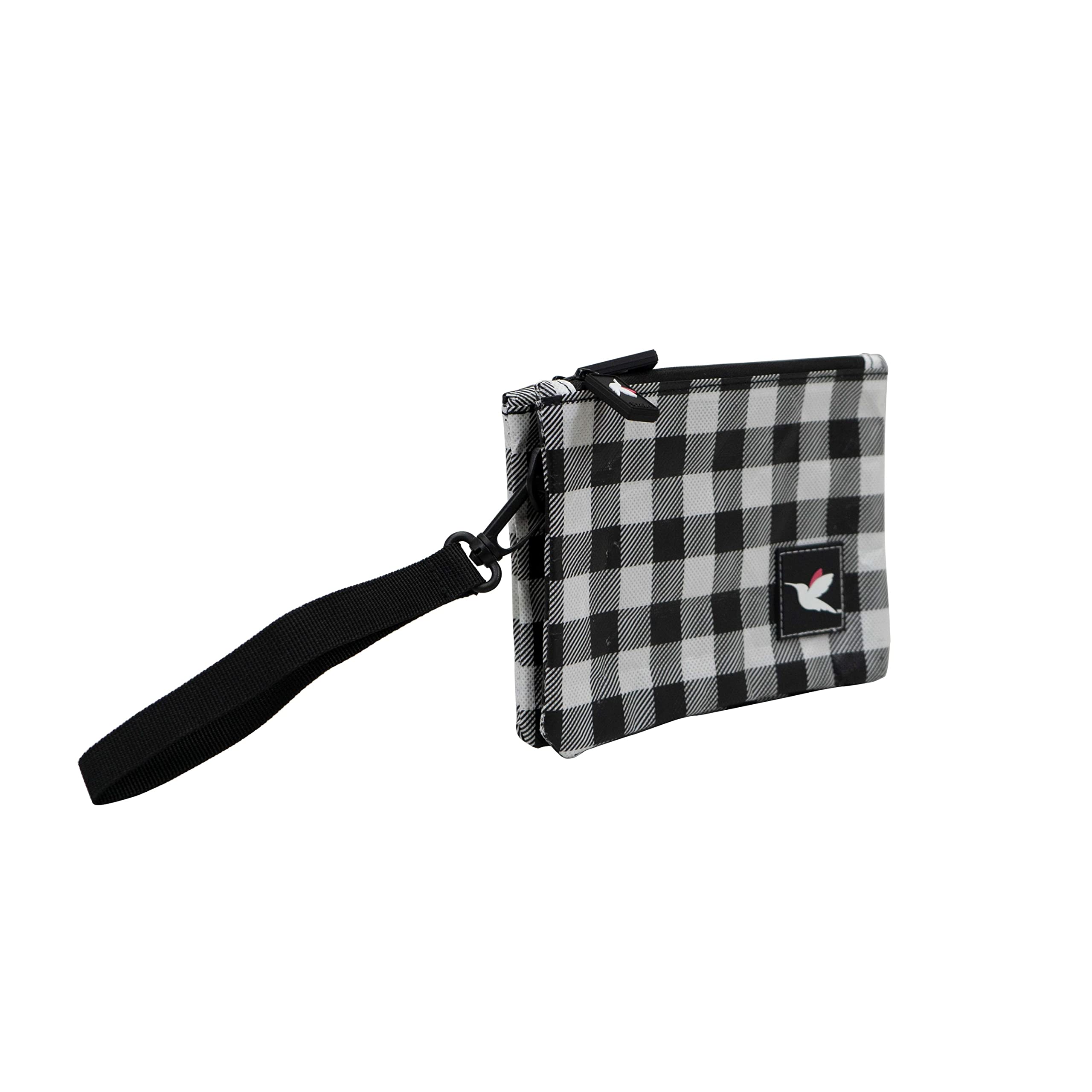 Stola On The Town Pouch – Multi-Functional Clutch Bag or Wristlet – Water Resistant, Wipeable On the Go Bag with Removable Strap – Ideal for Concerts or Nights Out, Gingham Check
