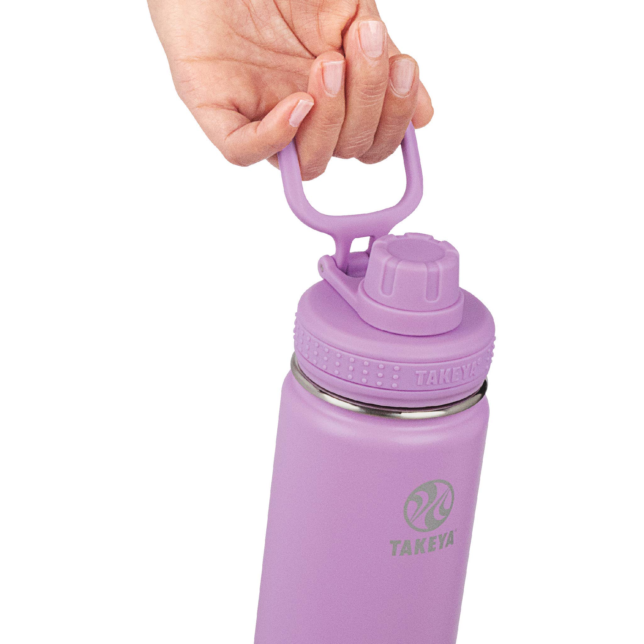 Takeya Actives 24 oz Vacuum Insulated Stainless Steel Water Bottle with Spout Lid, Premium Quality, Lilac