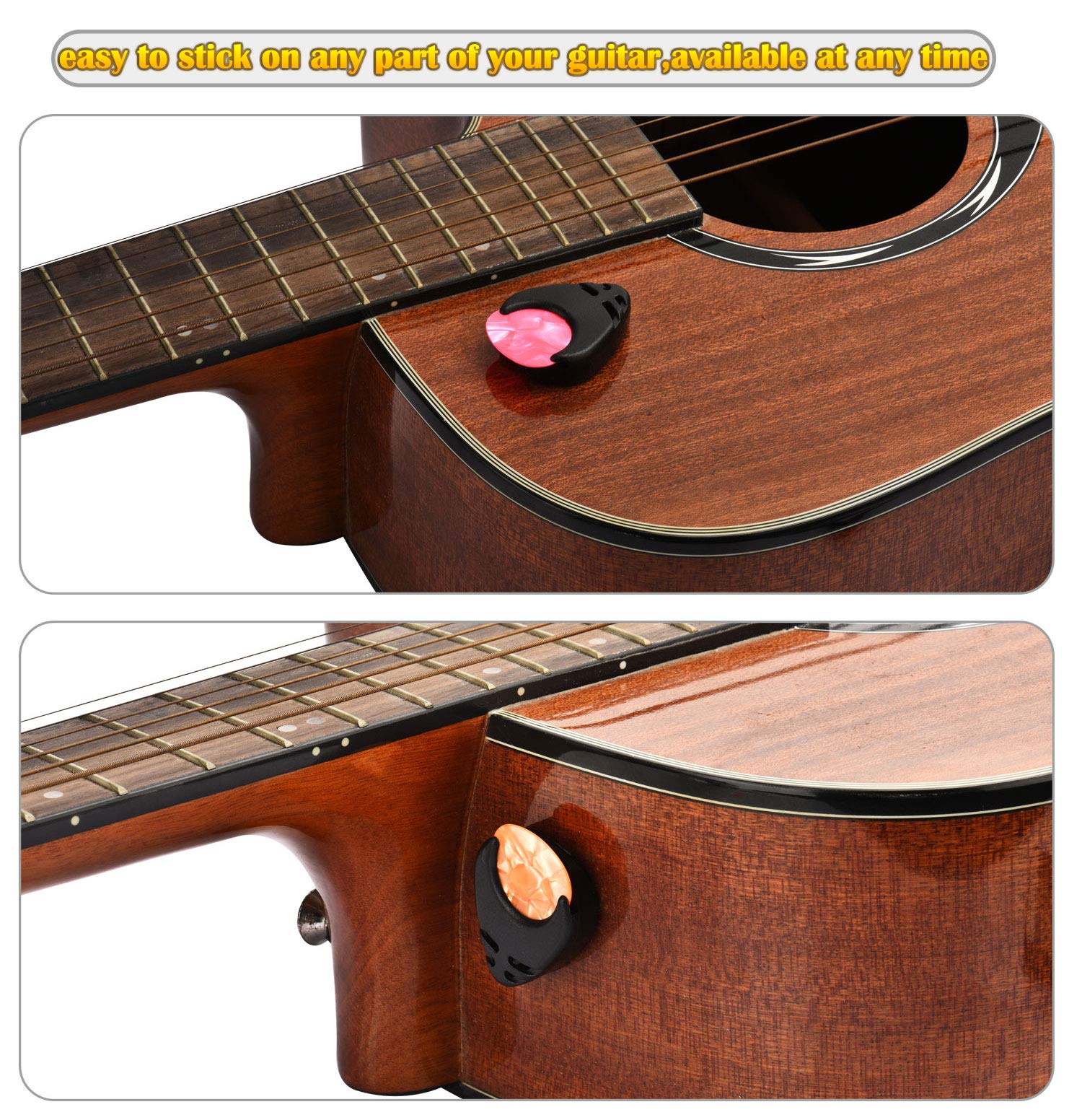 MOREYES Tuner Clip on Chromatic, Guitar, Bass, Violin, Ukulele Include Guitar Capo and Picks and Holder (Tuner+Capo)
