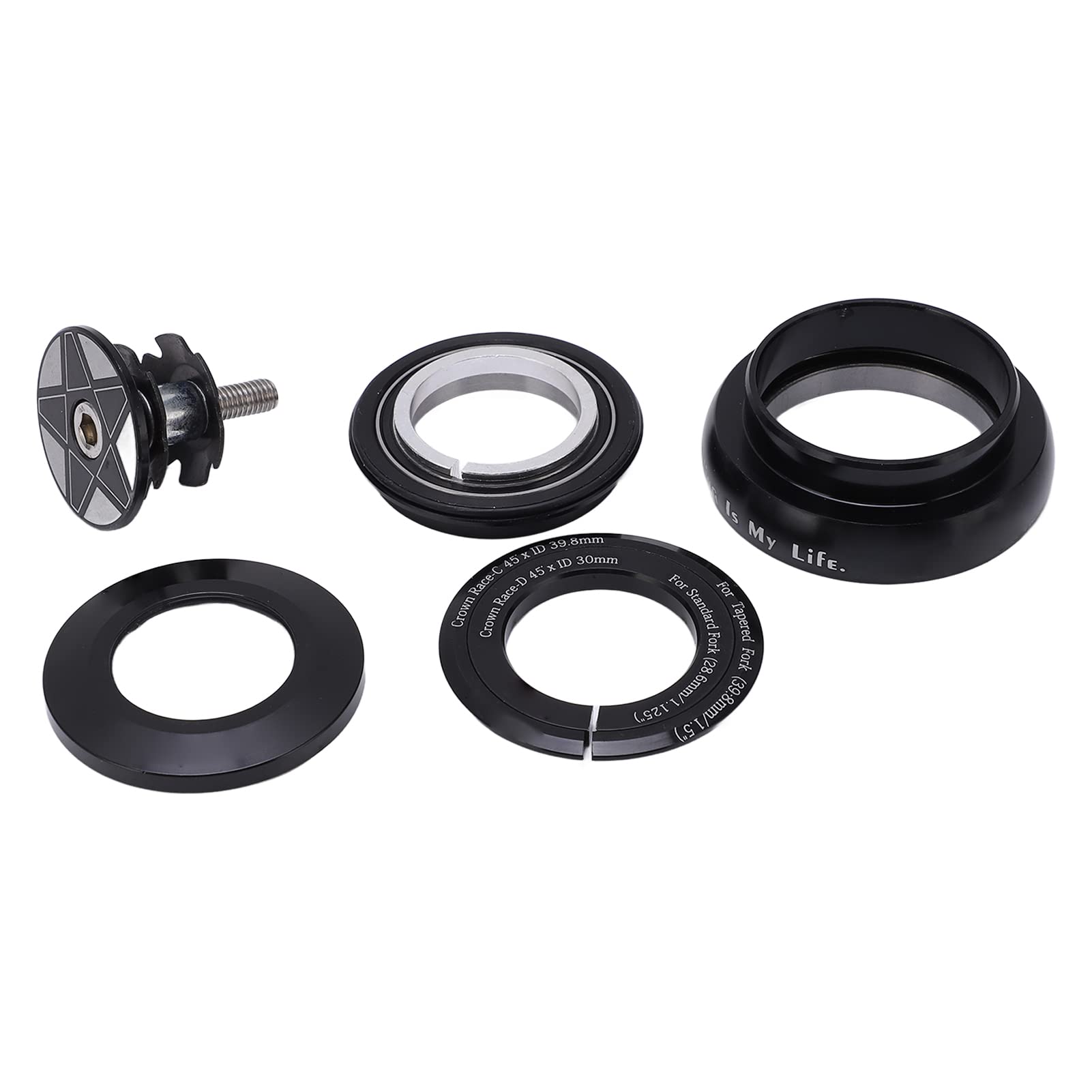 Shanrya Road Bike Headset Bearings, CNC Process Smoother Surfaces Flexible Rotation Mountain Bike Bowl Group Rust Proof for Road