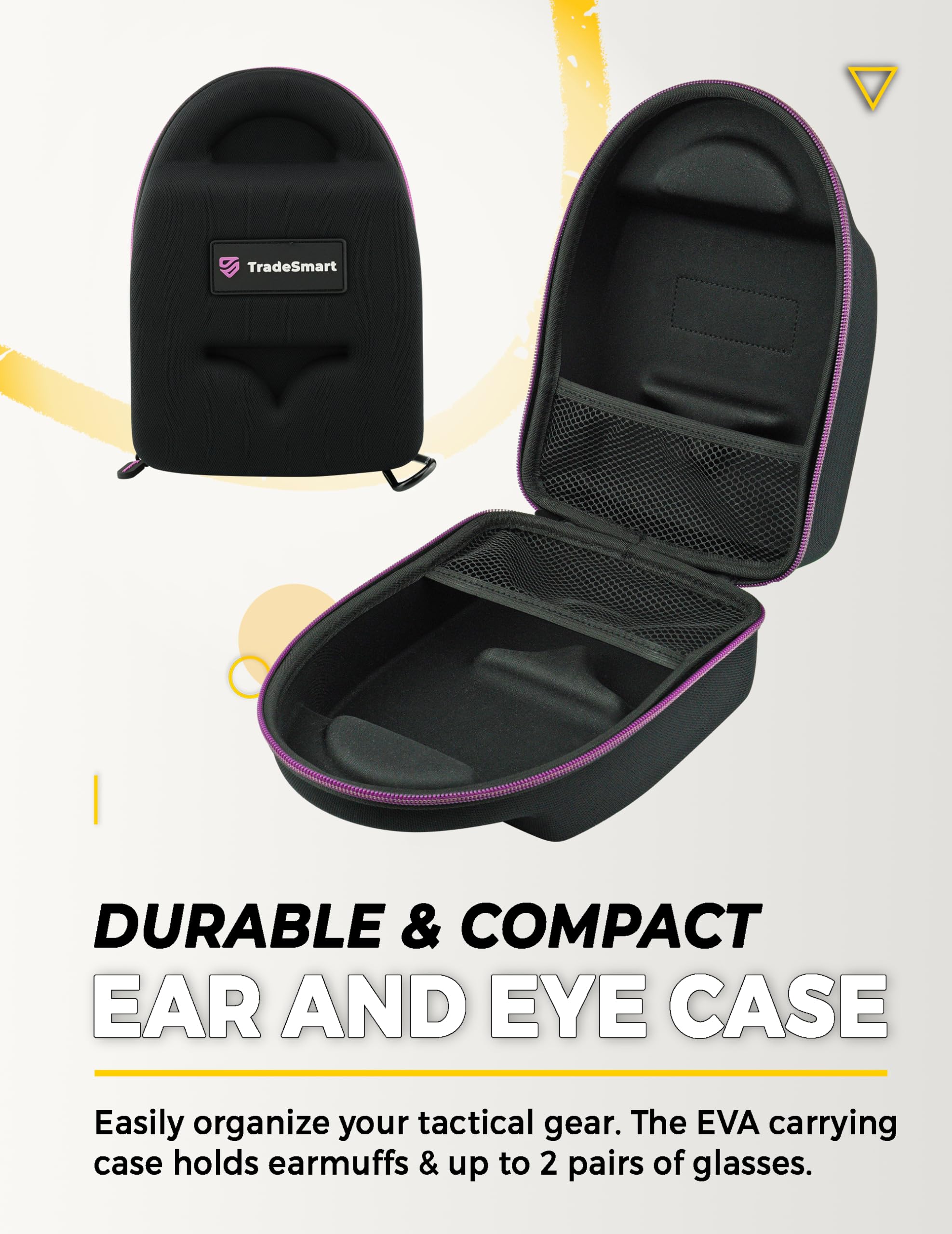 TradeSmart Gun Range Protection Duo Kit - Grey and Pink Shooting Eye and Ear Protection for Women and Men, U.S. Certified