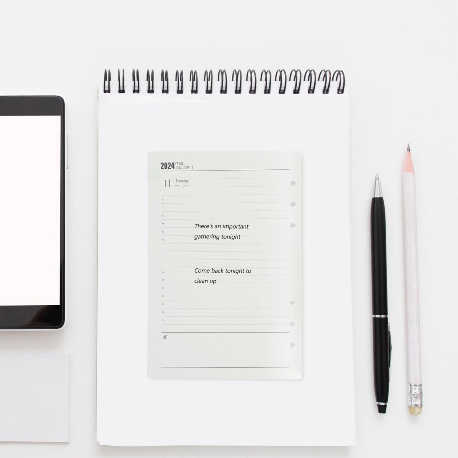 NUOBESTY 2024 English Planner Refills 2023 Calendar Inserts A5 Monthly Planner Refill Paper Hourly Daily Daytimer Loose-leaf Agenda Notepad Refills for Home Office