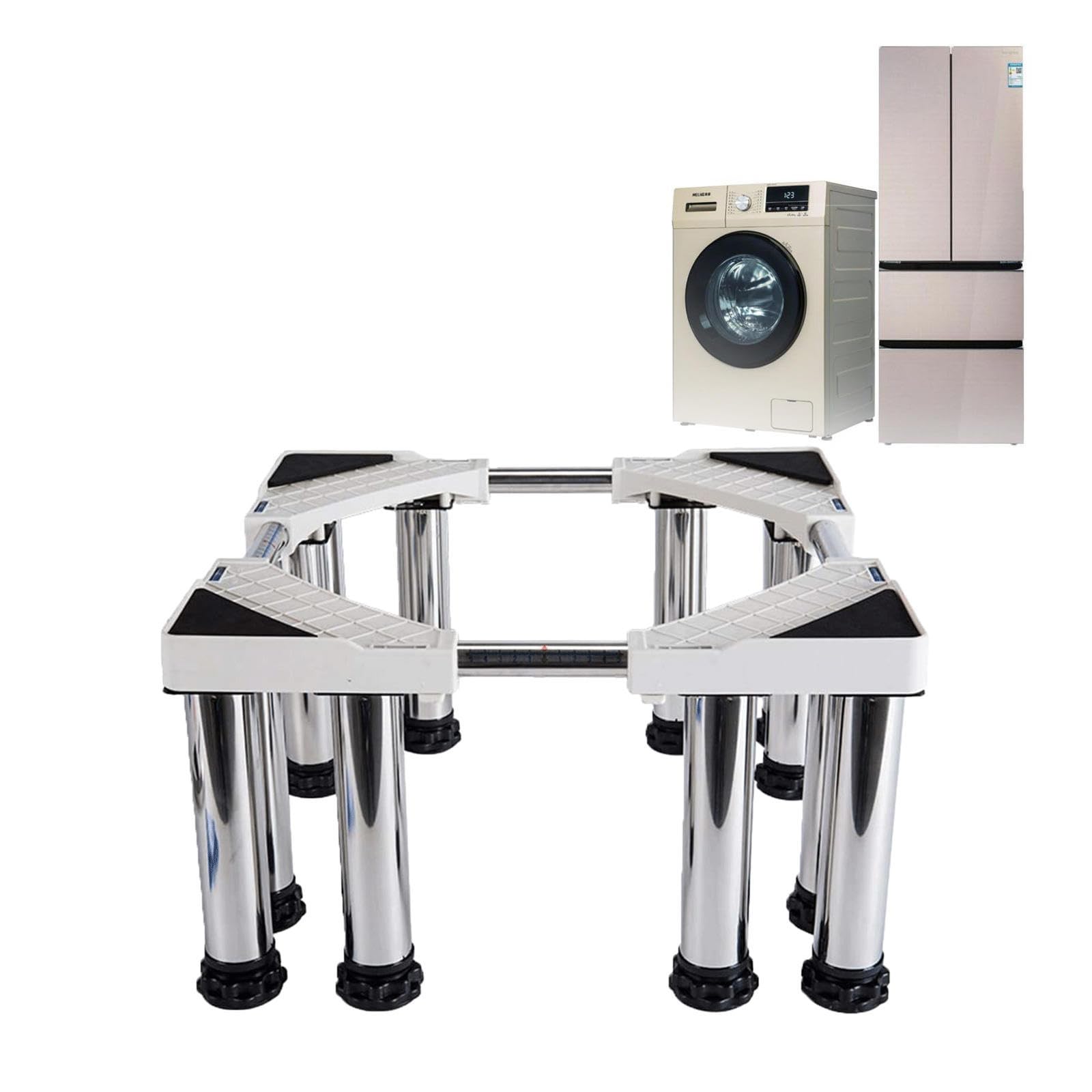 MBETA Adjustable Fridge Stand, 12 Strong Legs High 20 Cm,Shock Absorbing Quiet Washer Dryer Pedestals, for Clothes Dryers,Mini Refrigerators (3-5 Days Delivery)