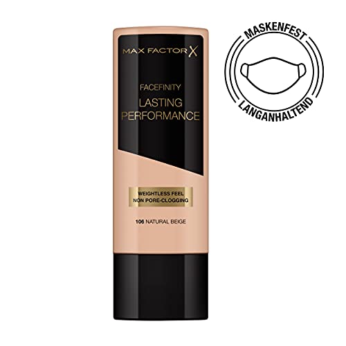 Max Factor Max Factor Lasting Performance Touch Proof Foundation 106 # Natural Beige, 1.1 fluid_ounces