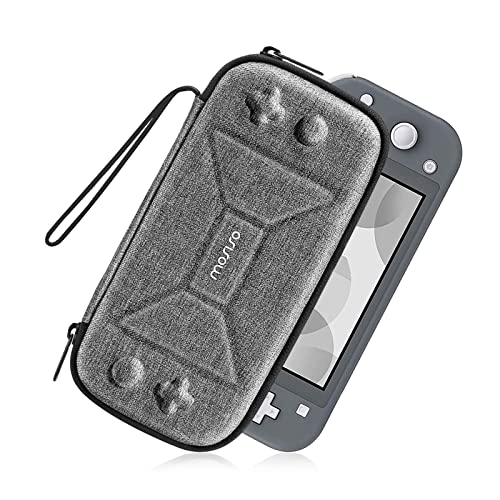 MOSISO Carrying Case Compatible with Nintendo Switch Lite 2019, Portable EVA Hard Shell Cover Protective Case with Handle Travel Organizer Storage with 8 Game Cartridges, Gray