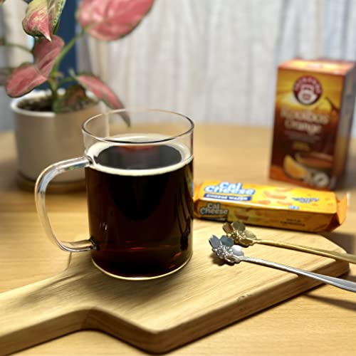 Stylish Handmade Clear Glass Mugs - Set of 2, 14oz, Perfect for Hot or Cold Drinks, Great Gift Idea
