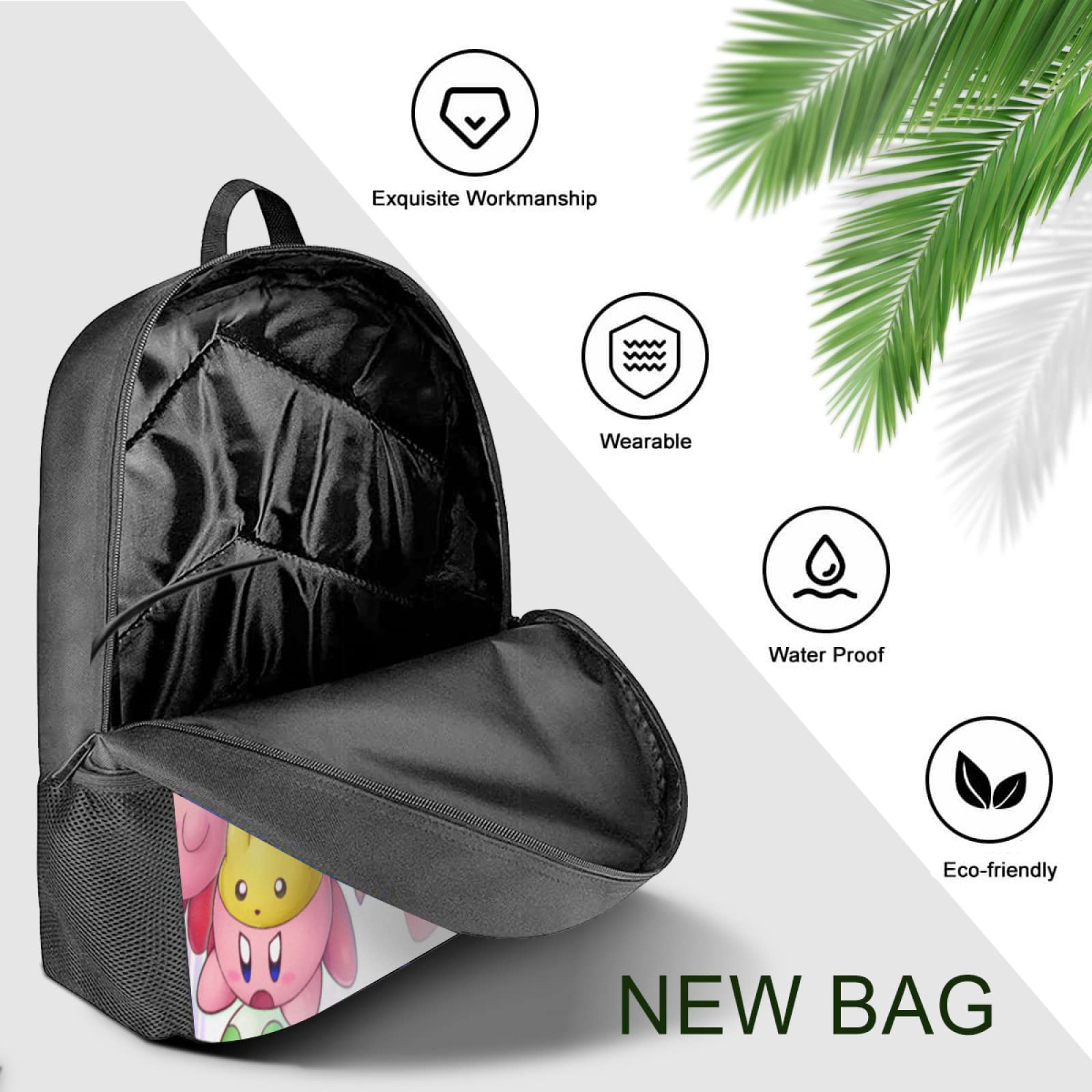 QYUSKTI 17 in Cartoon Backpack 3 Pieces School Backpack Set with Lunch Bag Pencil Case Gifts for Kids Girls Students