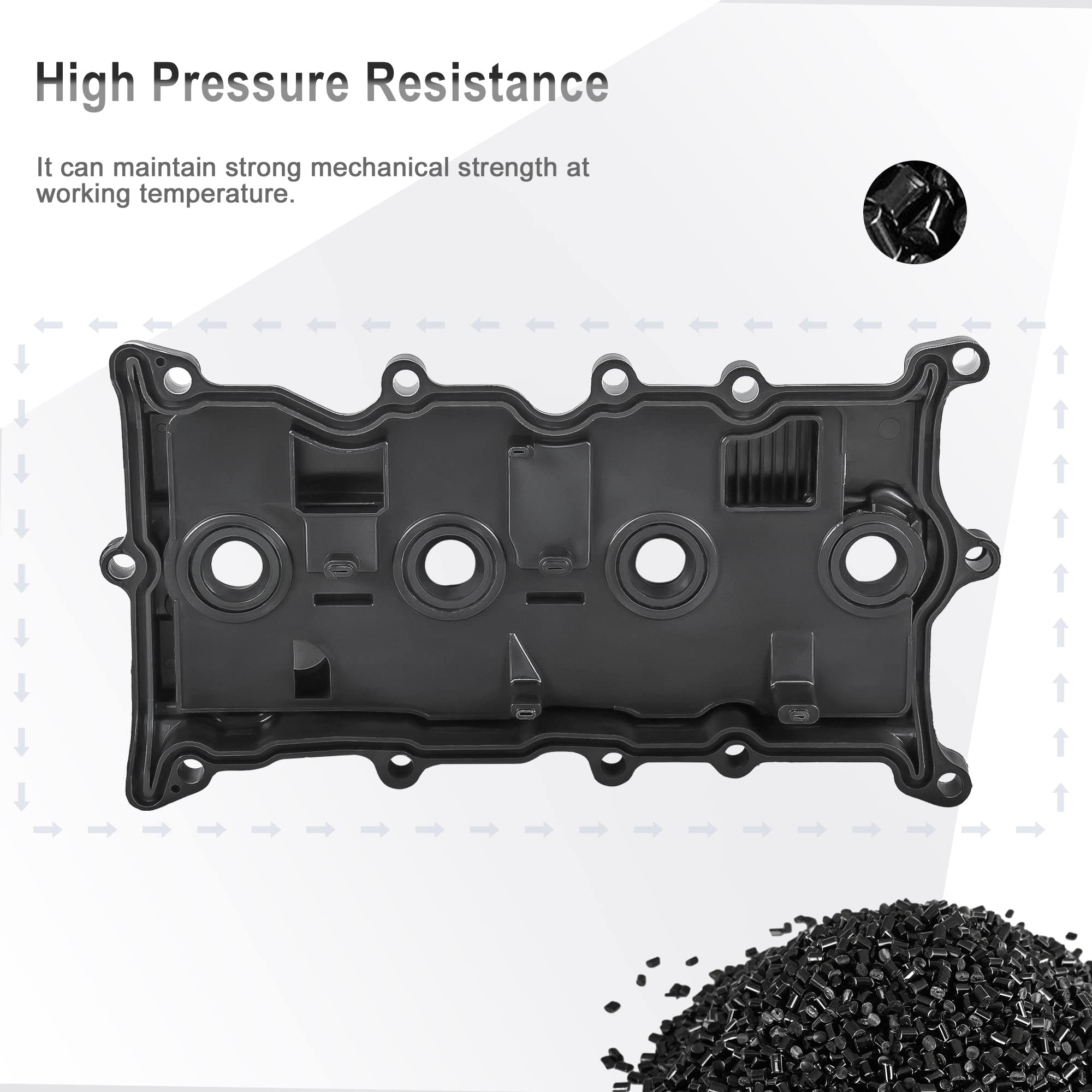 MOSTPLUS Engine Valve Cover with Gasket 13264JA00A 13270JA00A Compatible with 07-13 Nissan Altima Sentra SE-R 2.5L QR25DE