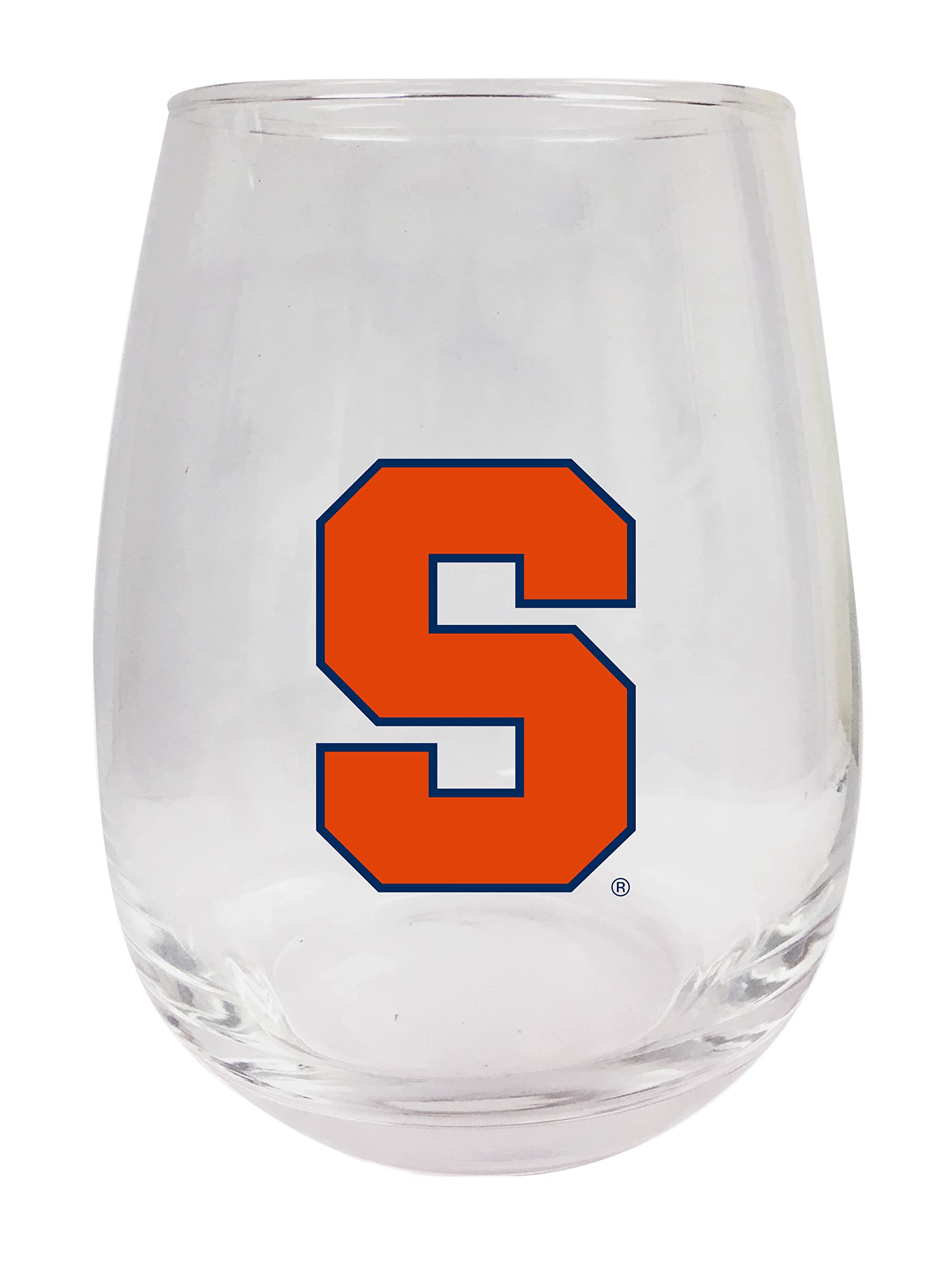 R and R Imports Syracuse Orange 15 oz Stemless Wine Glass (Single) (2-Pack) Officially Licensed Collegiate Product