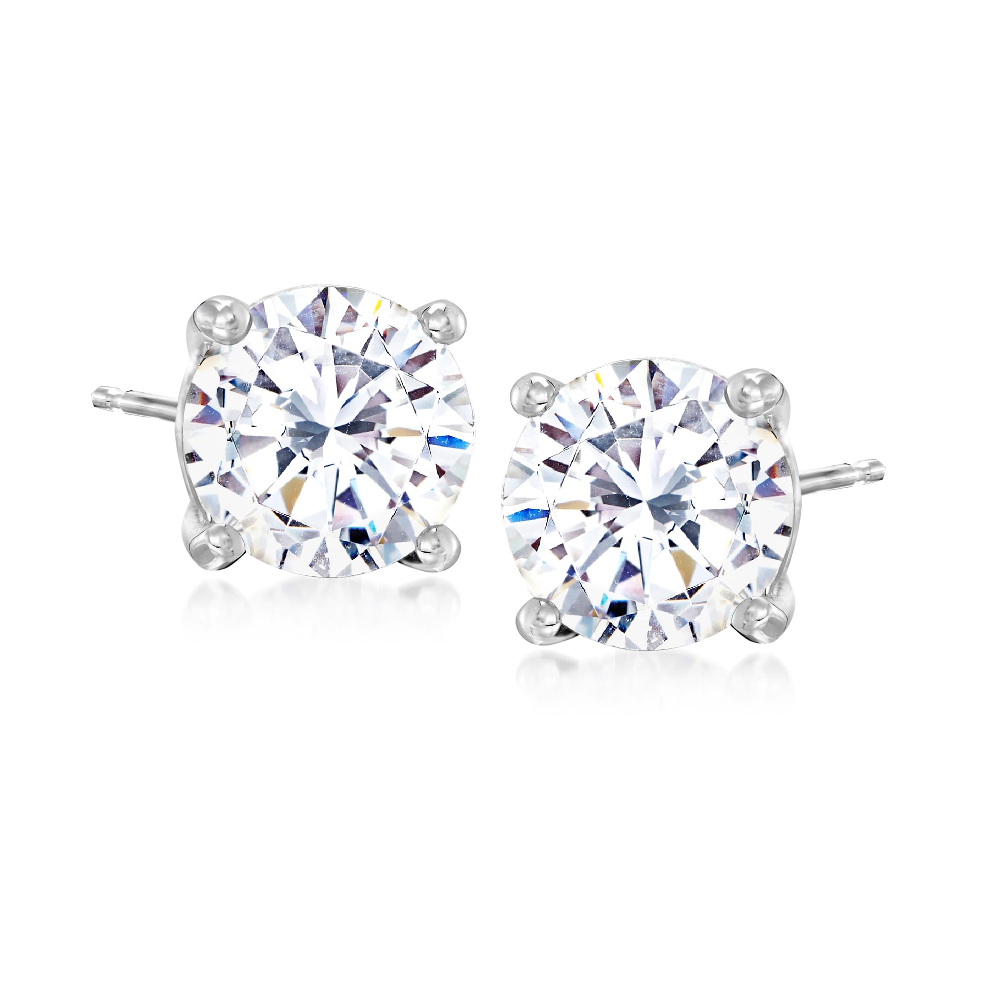 Ross-Simons 4.00 ct. t.w. CZ Stud Earrings in Sterling Silver