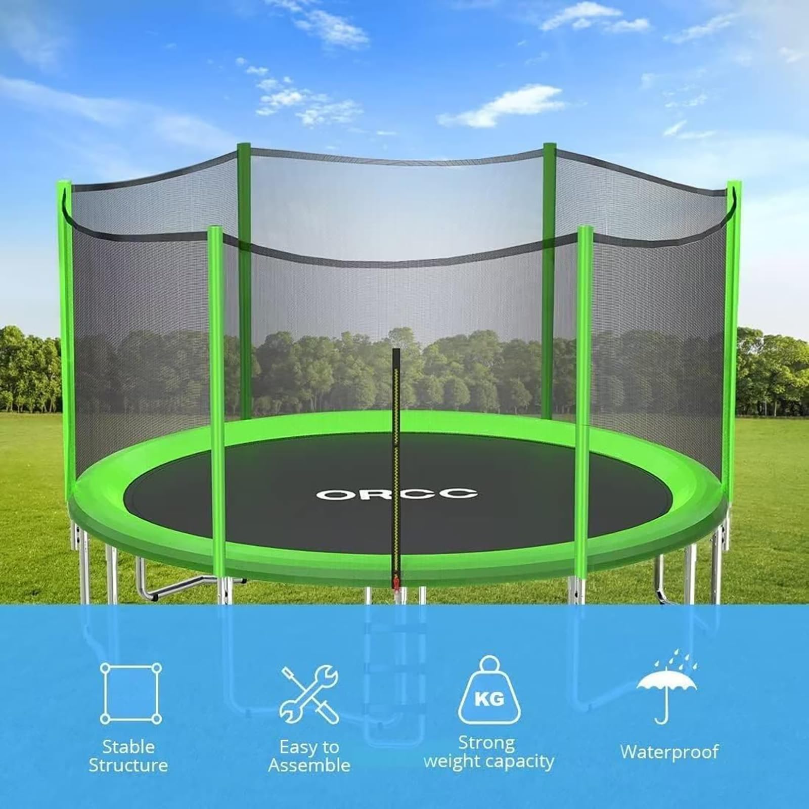 ORCC 15ft Green Trampoline