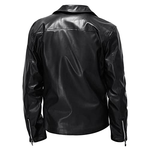 Stopdita Men Thicken Puffer Jacket Insulated Water-Resistant Parkas Long Hooded Padded Puffer Jacket Coats Collar Padded Jacket Black