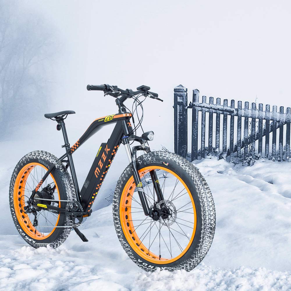 MZZK Electric Bike 7-Speed Powerful E-Bike with 48V Lithium Battery & Multi-Function Display (26" Mountain Bike-Orange)