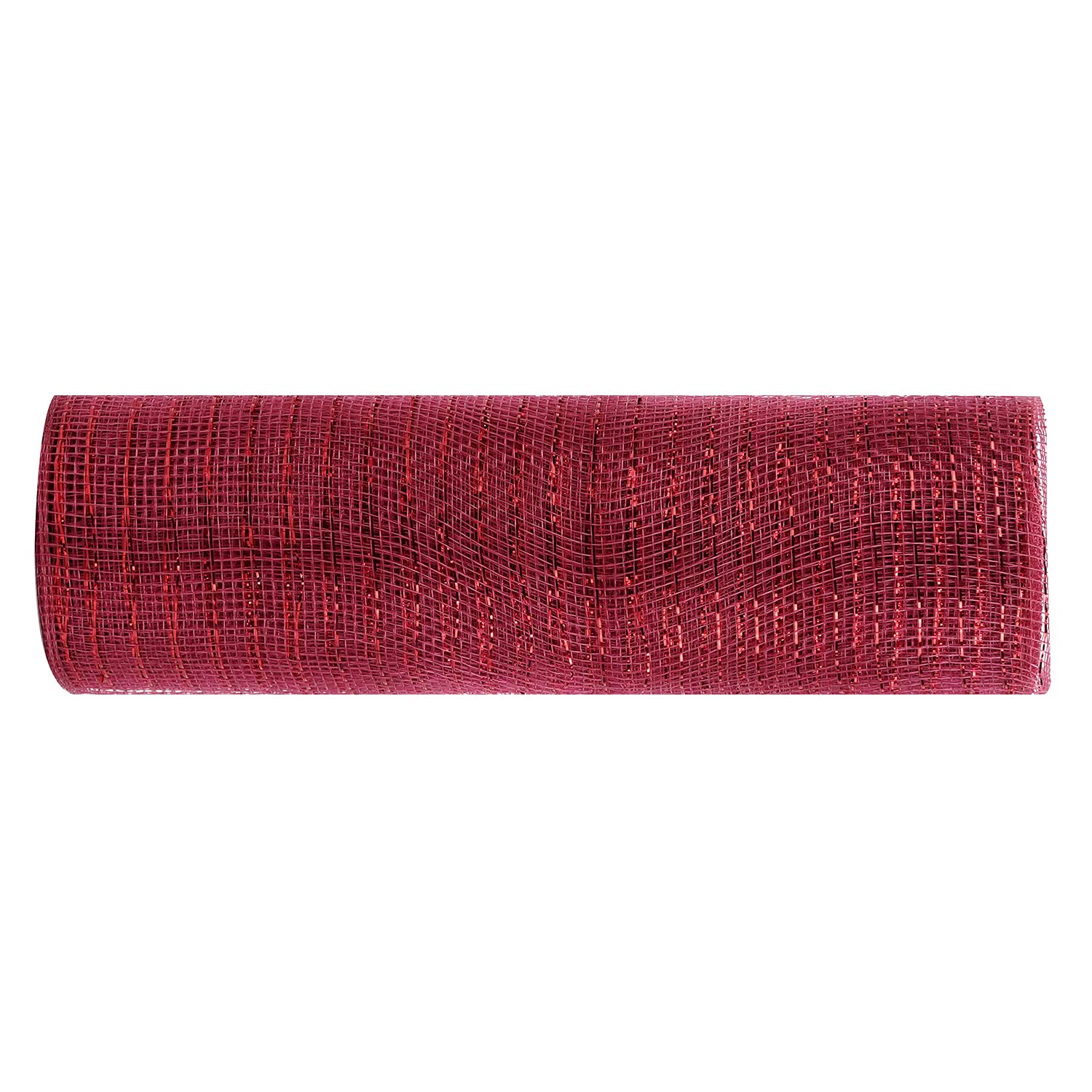 MEEDEE Burgundy Deco Mesh 10 Inch Burgundy Mesh Metallic Mesh Ribbon for Christmas Tree Maroon Deco Mesh Basic Mesh Ribbon for Wreaths Garland Staircase Mailbox Swag Centerpiece Decorating (30 Feet)