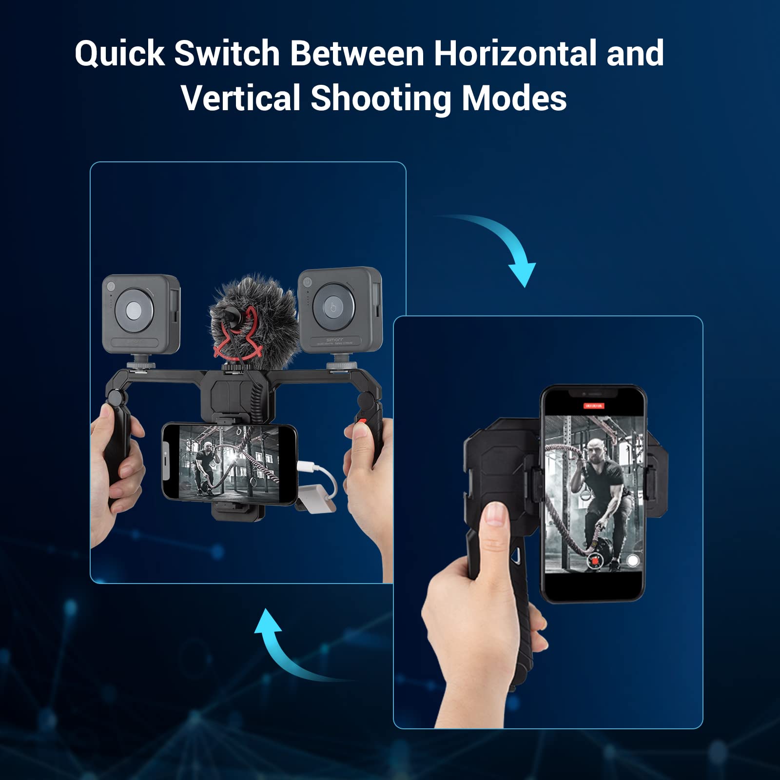 SmallRig Wireless Control Phone Video Rig, Universal Video Rig for iPhone, Foldable Portable Phone Video Stabilizer for Filmmaking Videographer-3111