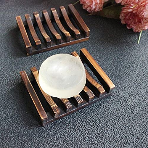 PLMM soap Box, Wood Soap Dish Portable Shower Soap Holder Non-Slip Soap Box Bamboo Rack Case Tray Holder Shower Plate Bathroom Tools