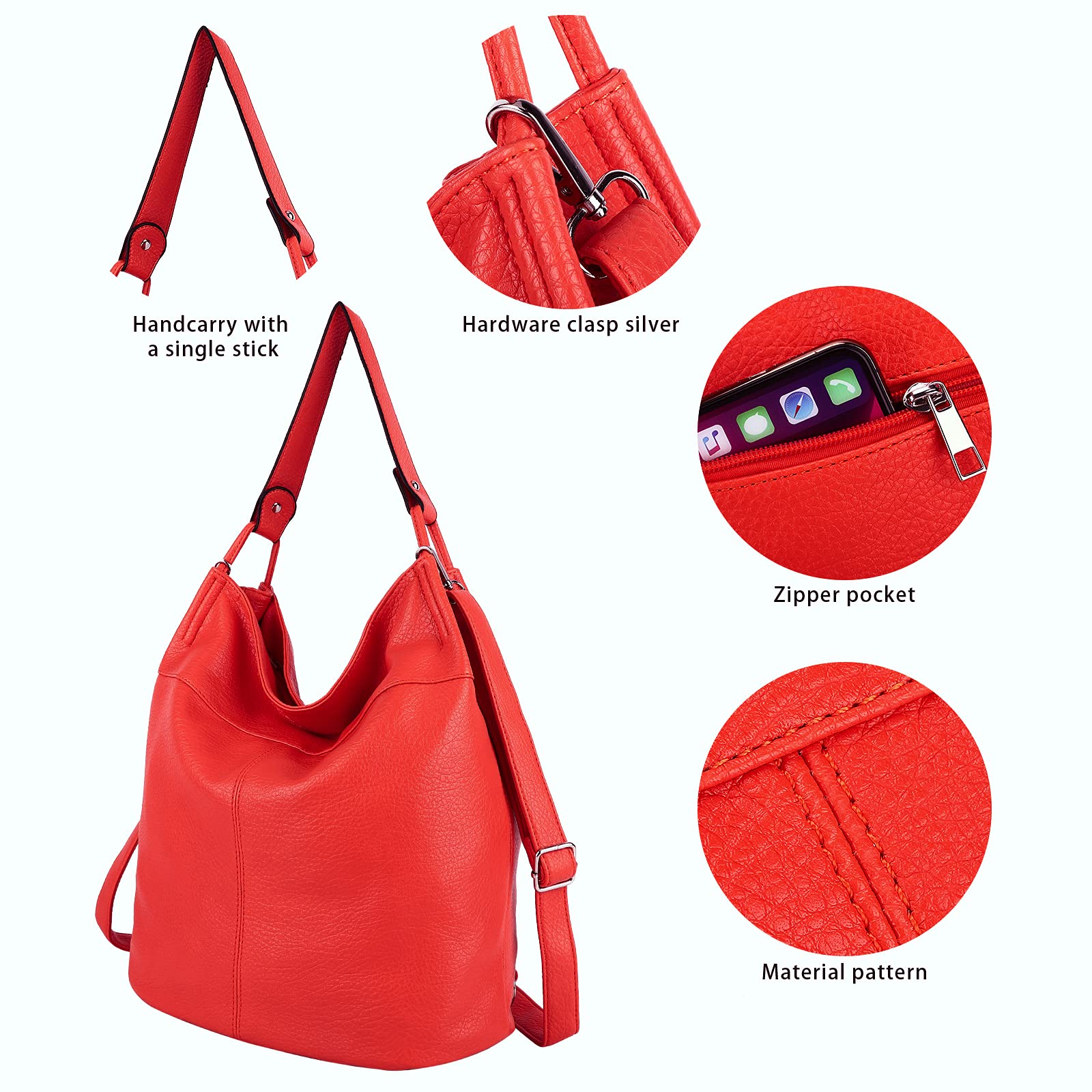 Purse for Women Convertible Backpack Purses and Handbags Crossbody Shoulder Bag - Silver