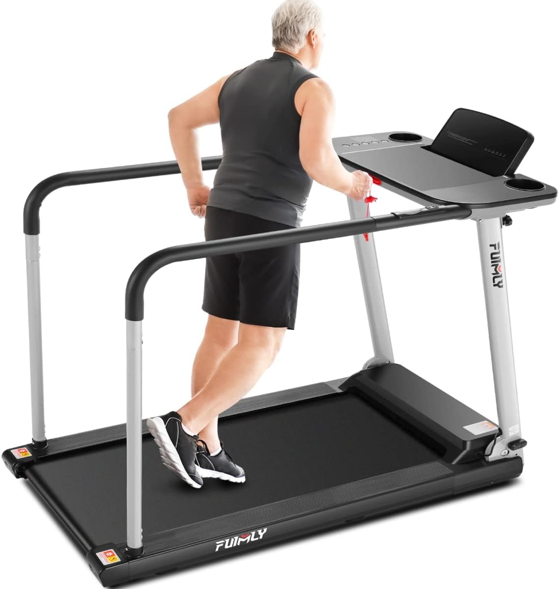 Treadmills with Large Desk, Folding Electric Treadmills, Pet Treadmill, LCD Display, Bluetooth Speakers, Walking Jogging Running Machine for Home/Office Use