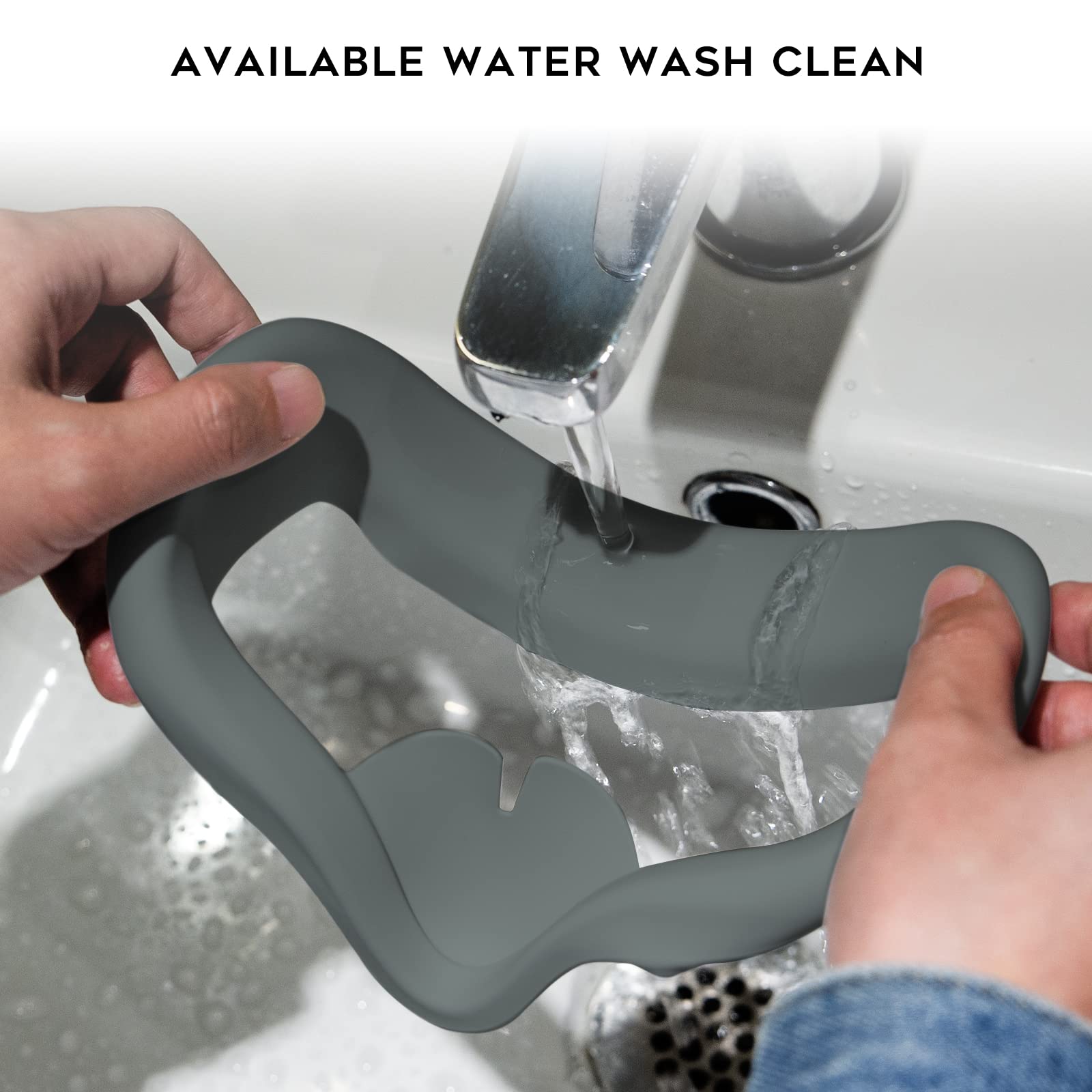 Silicone Face Cover Compatible with Quest 2, Protect Skin & Sweatproof & Anti-Leakage Face Pad Compatible with Quest 2 (Grey)