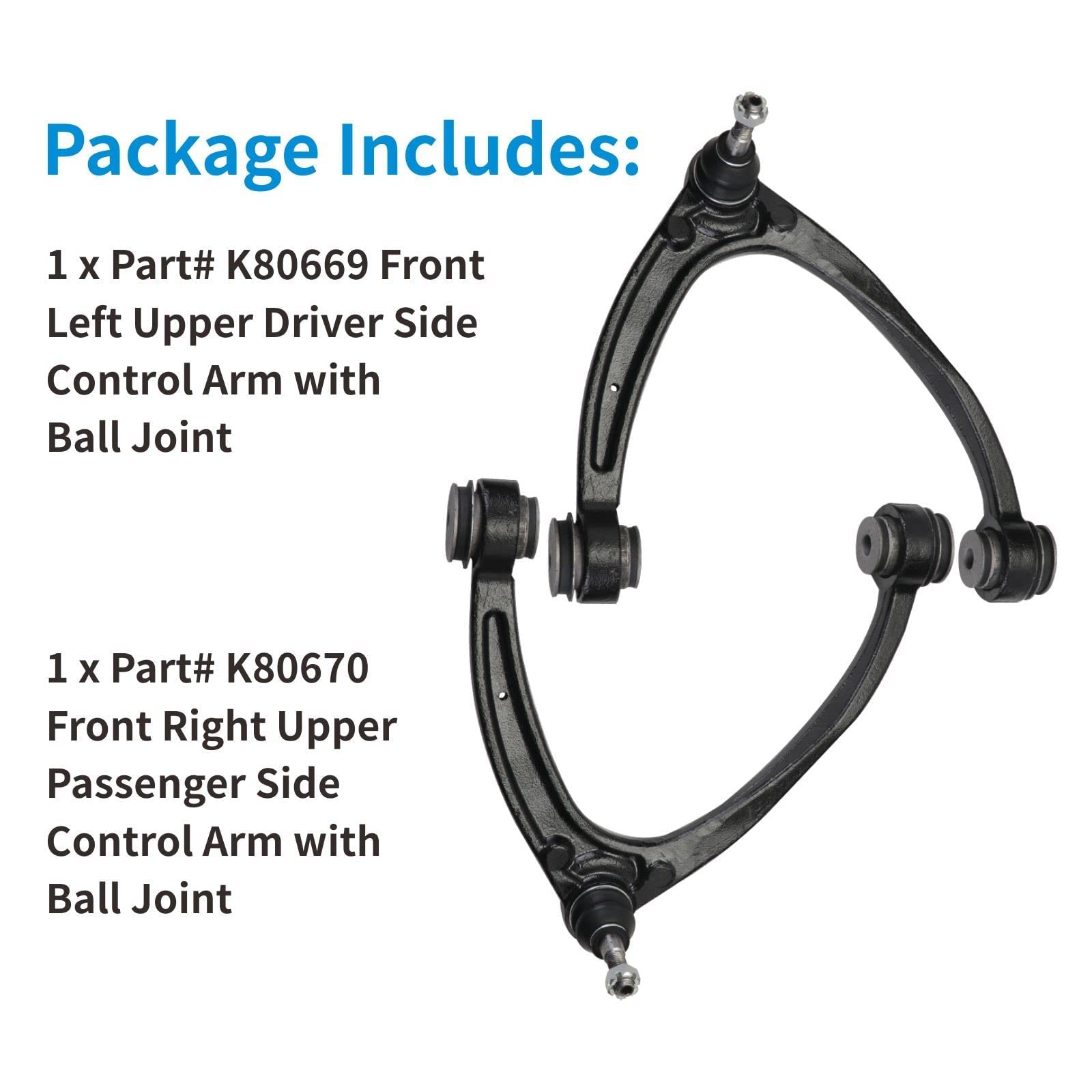 Titaniarm Control Arm and Ball Joint,Front Upper Control Arm and Ball Joint for Chevy GMC Silverado Sierra Suburban 1500 Avalanche Tahoe Cadillac Escalade(2PC Control Arm and Ball Joint Assembly)