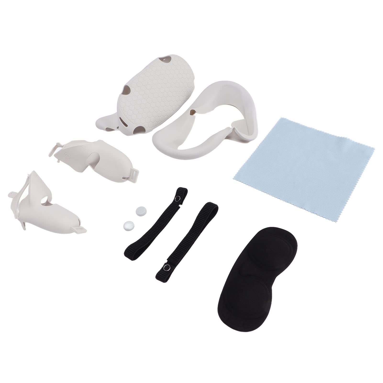 VR Glasses Silicone Accessories Set for Quest 2, VR Games Accessories Containing Host Protective Cover, Face, Handle Kit, etc. Ideal Replacement Parts Grey