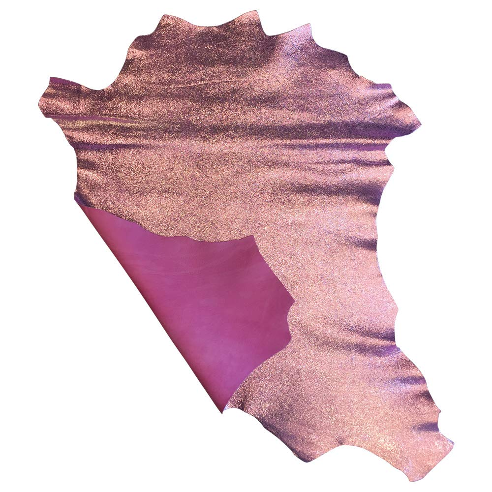 Metallic Pink Leather Hides - Genuine Craft Leather - Quality Lambskin - DIY Supply - 3 sq ft - AVG 20¨x 17¨at Longest and widest