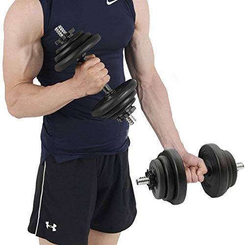 MQQ 2pcs Dumbbell Handles，with Spinlock Collars Weight Lifting Bar 1" Set Fitness Equipment Accessories Rubber Non-Slip Handle Pair Dumbbell Bar Chrome Dumbbell Bars