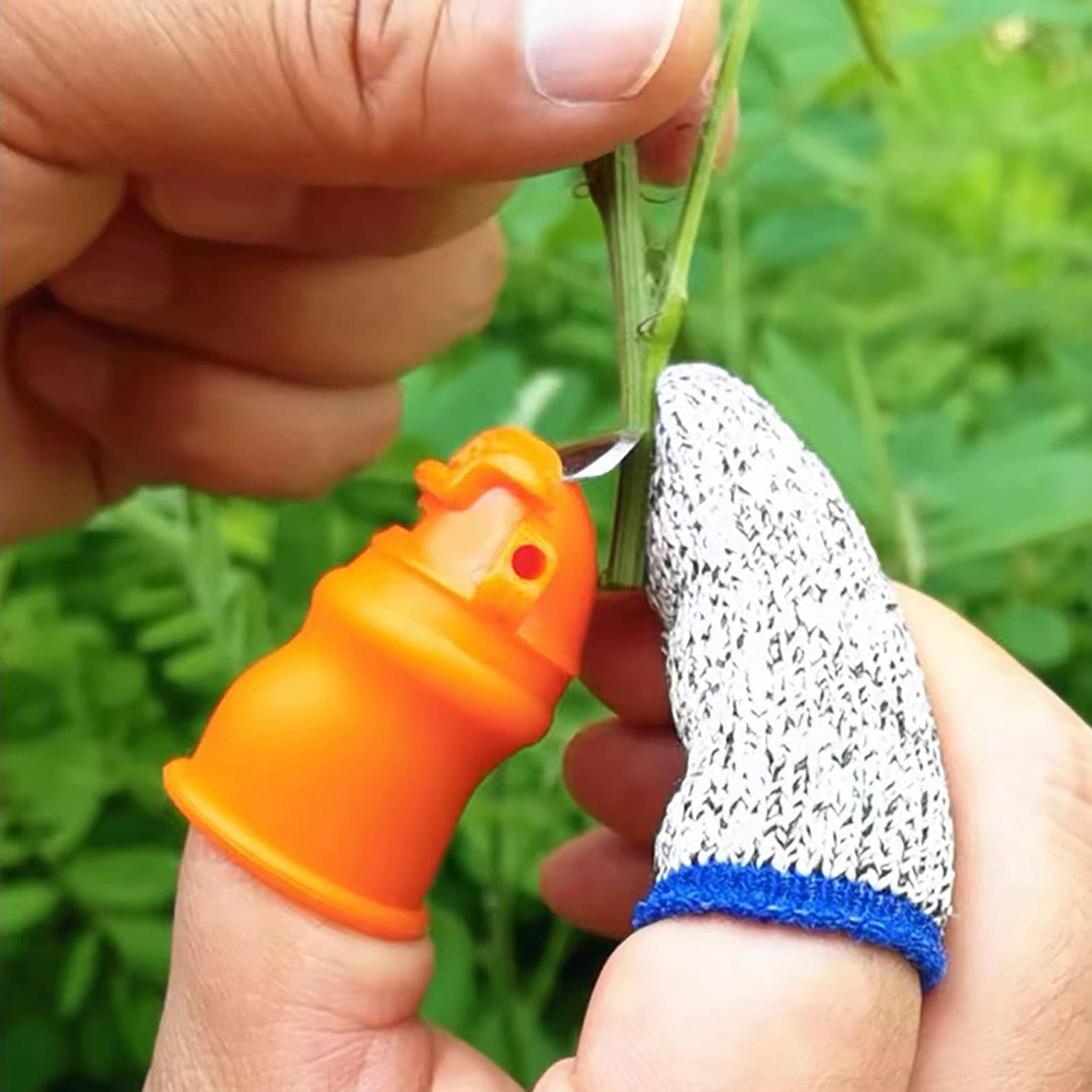 ZFYOUNG Garden Silicone Thumb Knife Set of Two, Picking Vegetable Thumb Knife Finger Guard Picker, Splitter Harvesting Tool