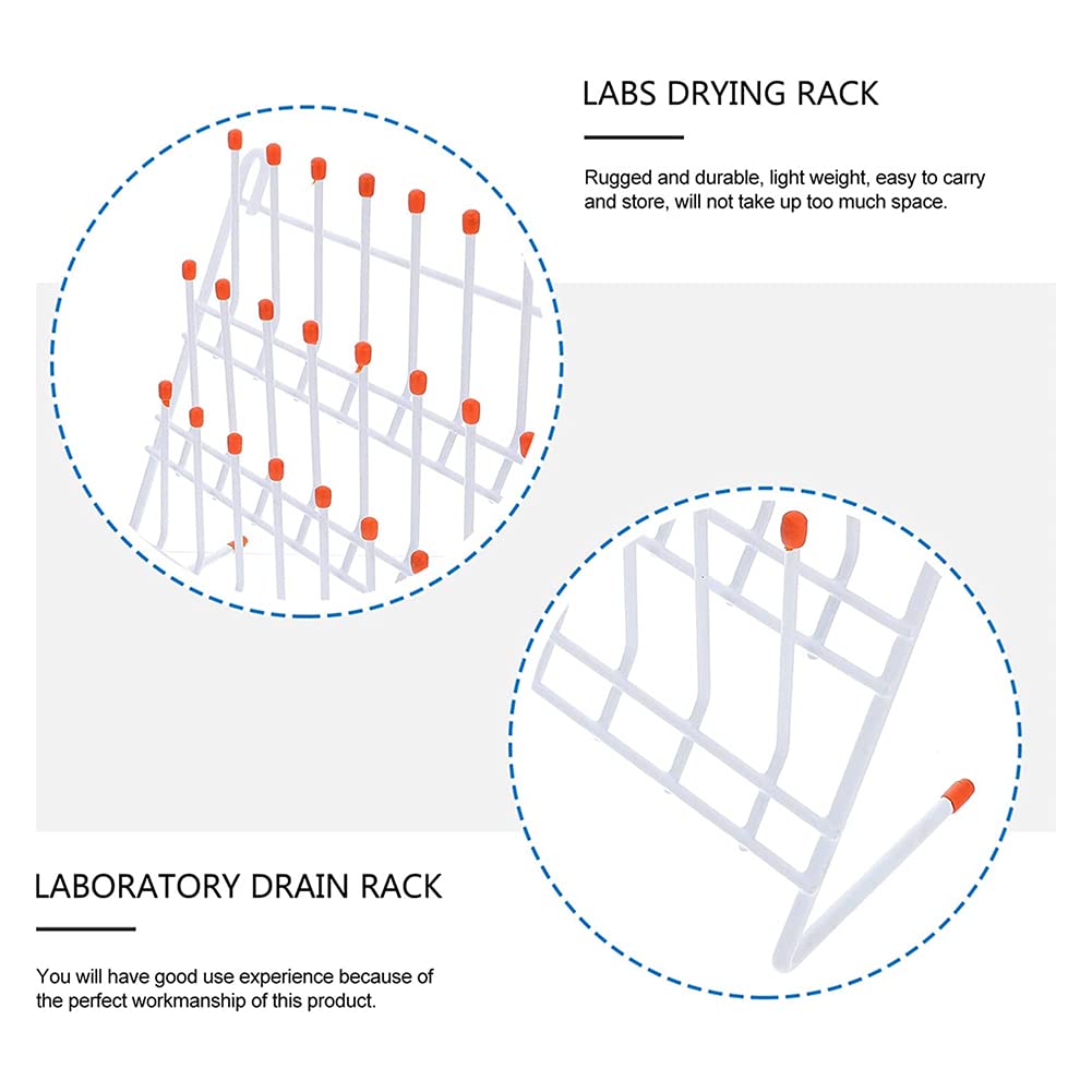 Viupolsor Lab Drying Rack 24 Pegs Lab Glassware Rack Wire Glassware Drying Rack Wall Mount/Freestanding Lab Glass Drying Rack