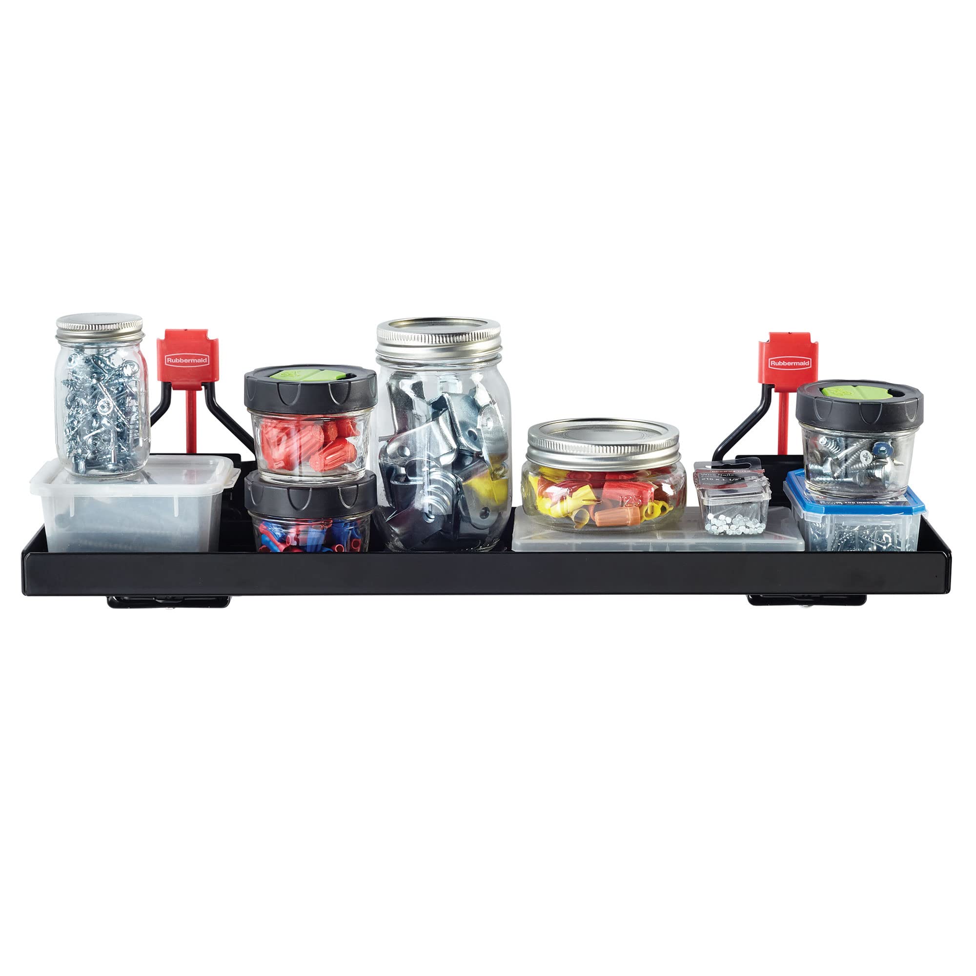 Rubbermaid Heavy Duty Outdoor Metal Backyard Shed Accessories Small Shelf, Holds Up to 20 Pounds and Maximizes Space for Tools (3 Pack)