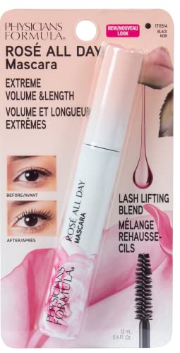 Physicians Formula Rosé All Day Mascara Black Volumizing, Hypoallergenic, Conditioning, Nourishing, Lifting, Lengthening, Dermatologist Approved