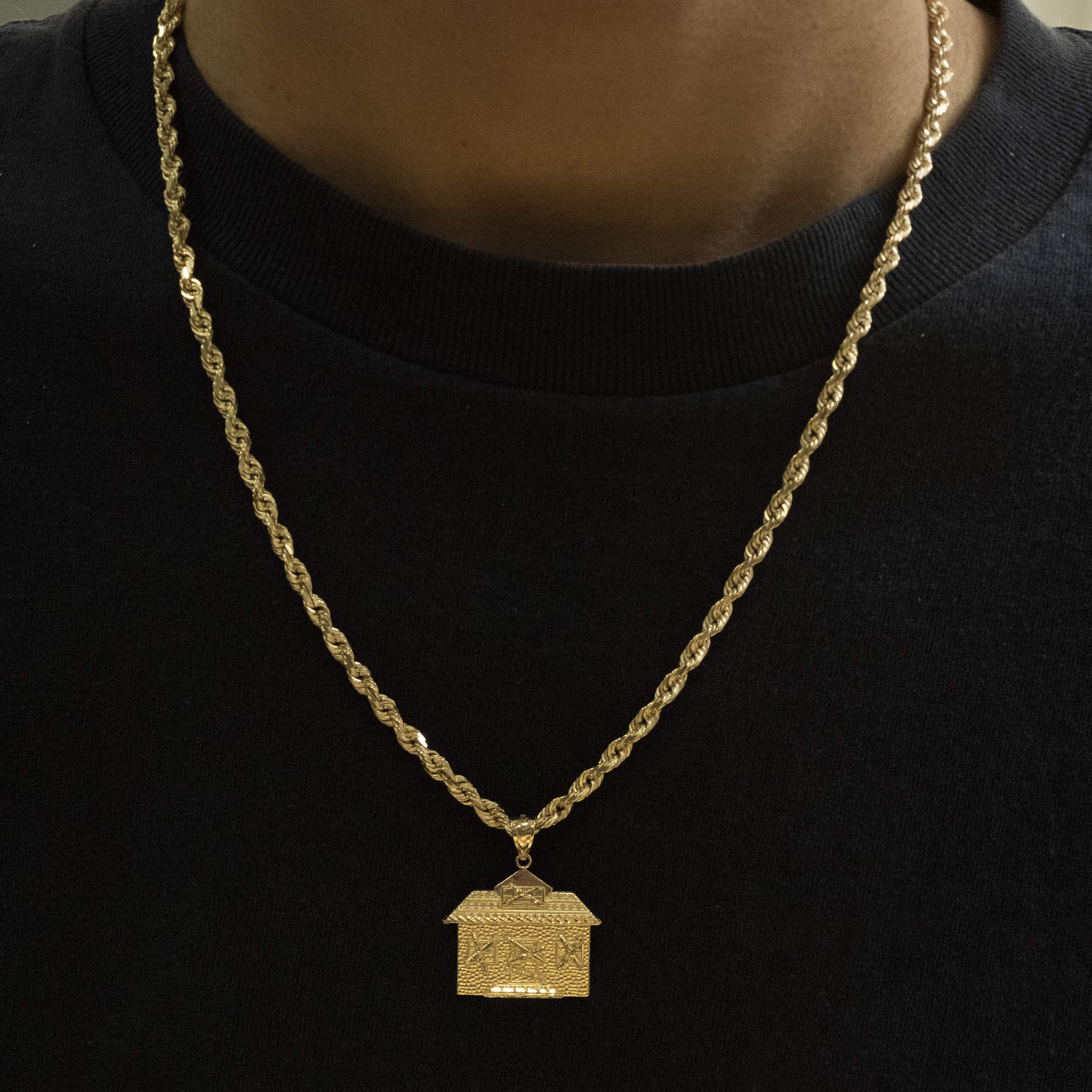 Mr. Bling 10k Yellow Gold Large Trap House Pendant (1.30" x 1.11")