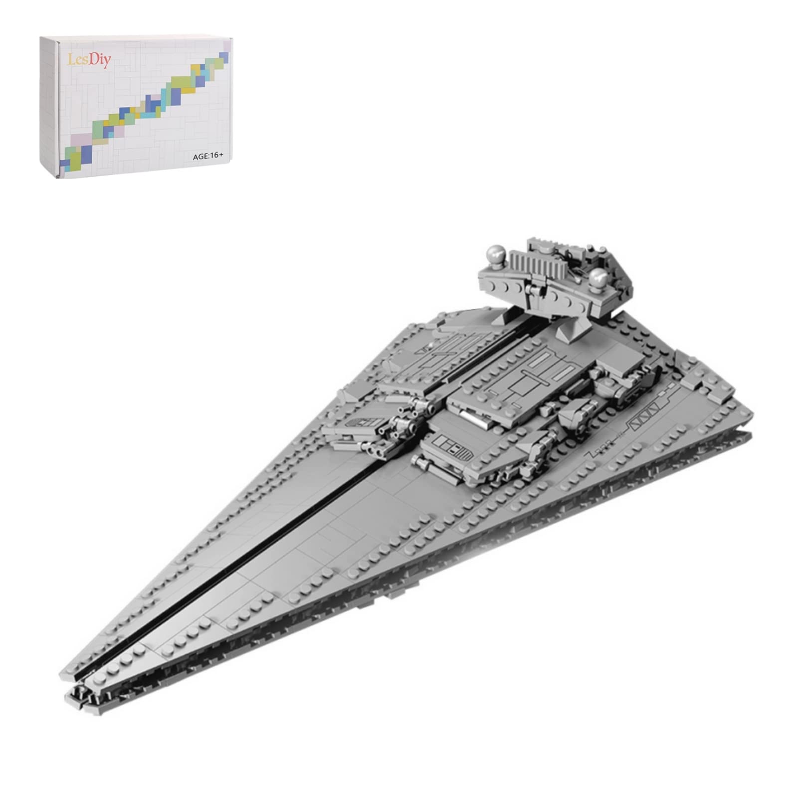 Topoo Military Star Destroyer Model Building Kit Space War Super Destroyer WW2 Building Toy Sets Model Compatible with Lego - 891 PCS