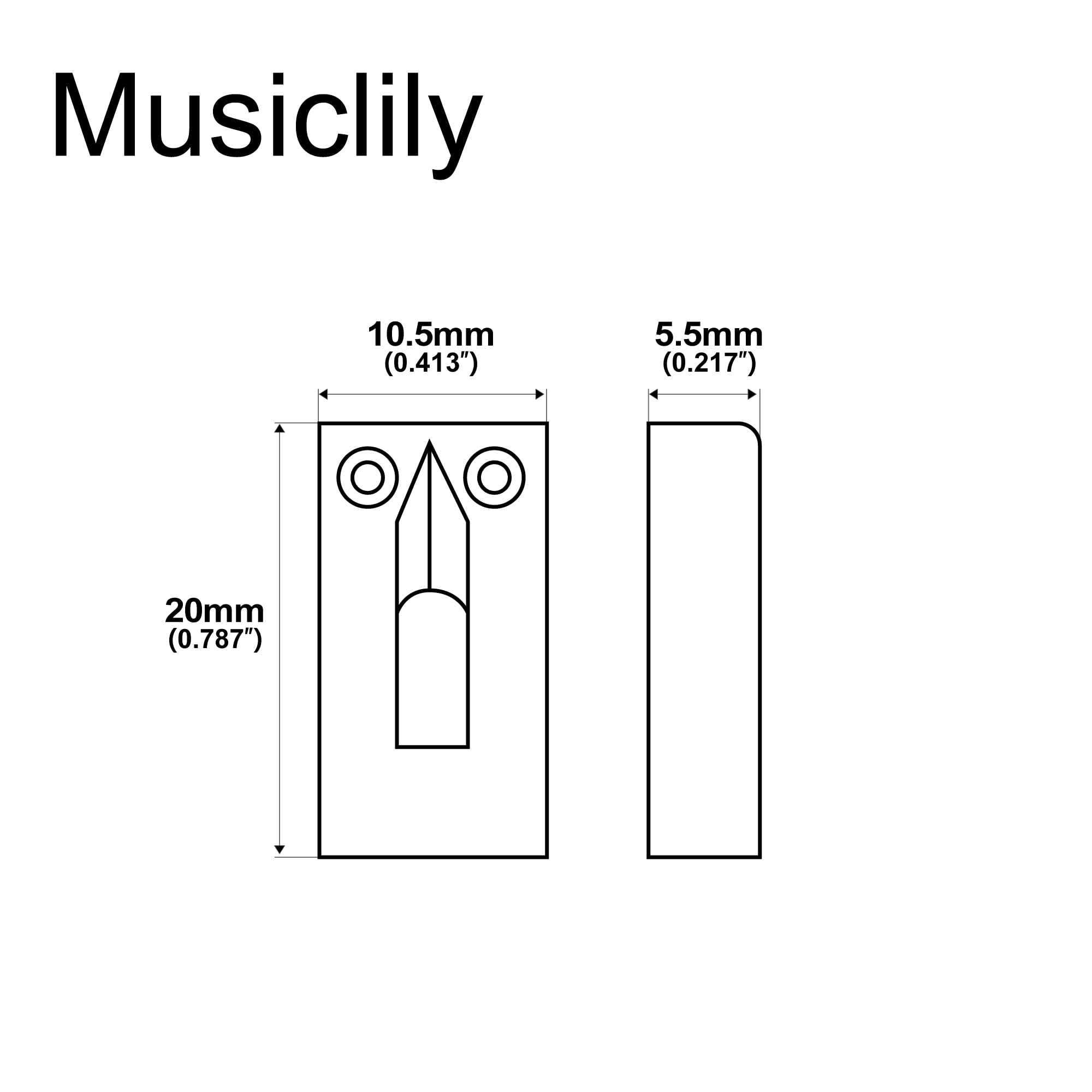 Musiclily 10.5mm Guitar Tremolo Bridge Saddles Set for Fender Stratocaster Strat Telecaster Tele Electric Guitar Replacement, Chrome(Set of 6)