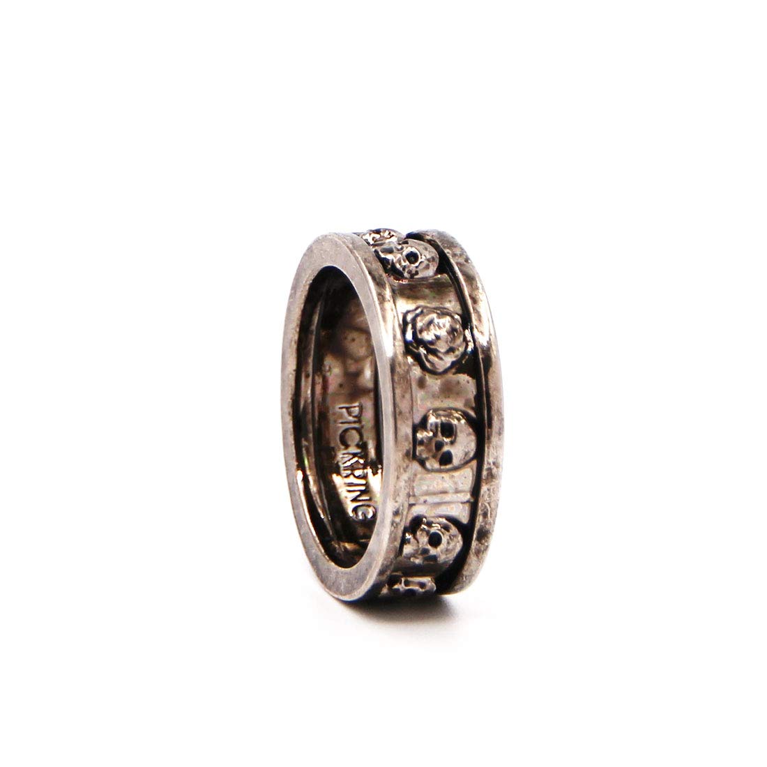 PICKRING Rock N Roll Ring/vintage skull rose shape crown/antique-silver antique-gold (Antique Silver, 8.25)