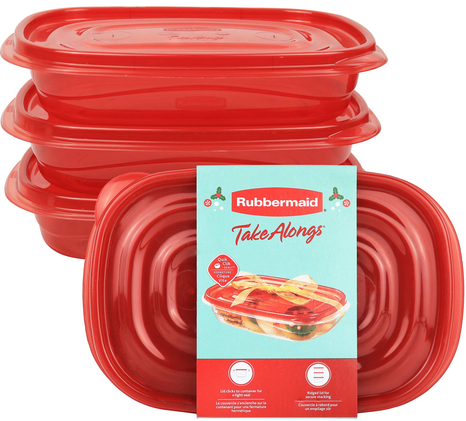 Rubbermaid TakeAlongs Rectangular Food Storage Containers 4 Cup 3 Count