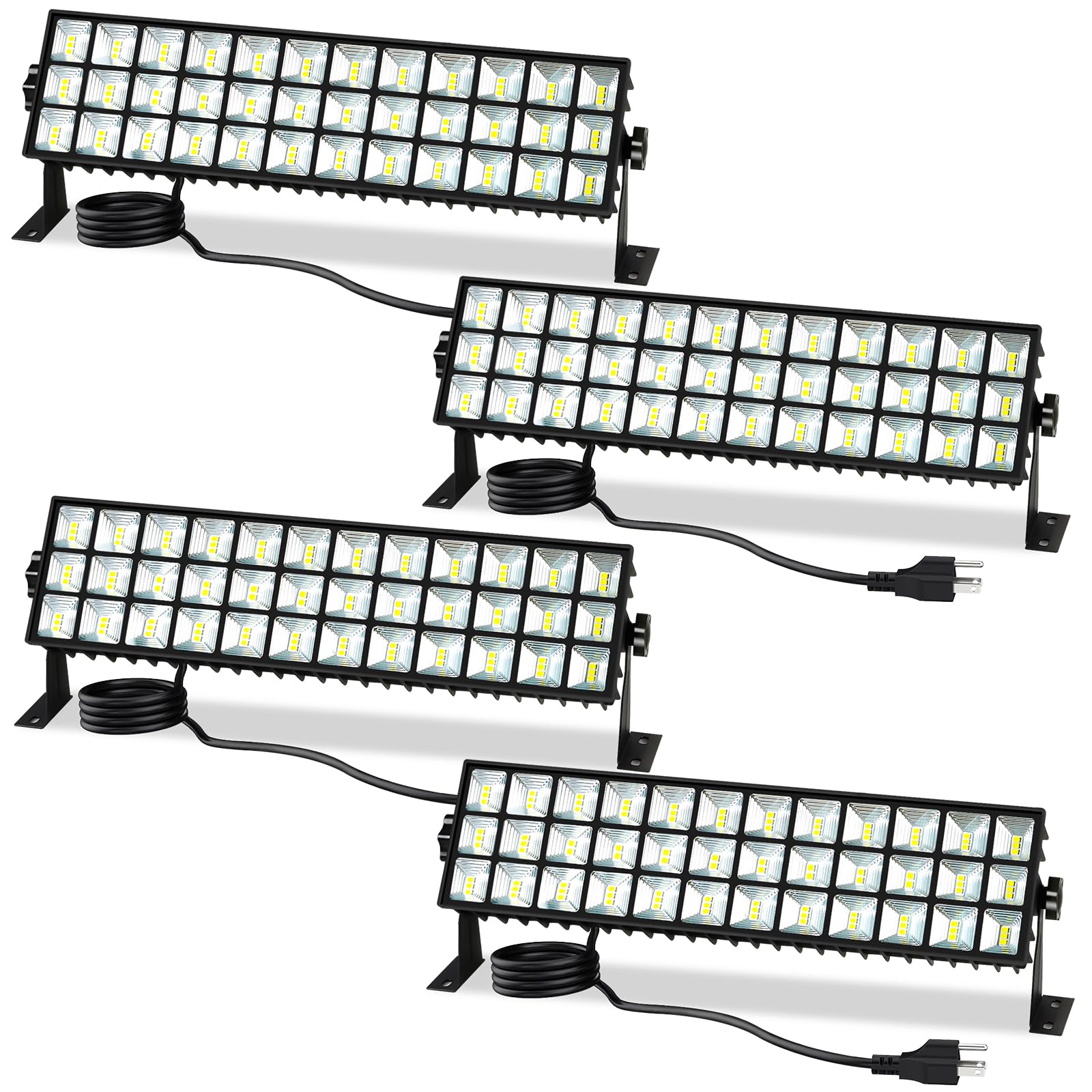 YQNLIFA 4Pack 100W Shop Light, 11000LM 6000K Daylight White Super Brighter LED Shop Light, IP66 Waterproof Garage Light with 1.8M/6FT Cord Bay Light for Workshop Yard Garage Warehouses Yard