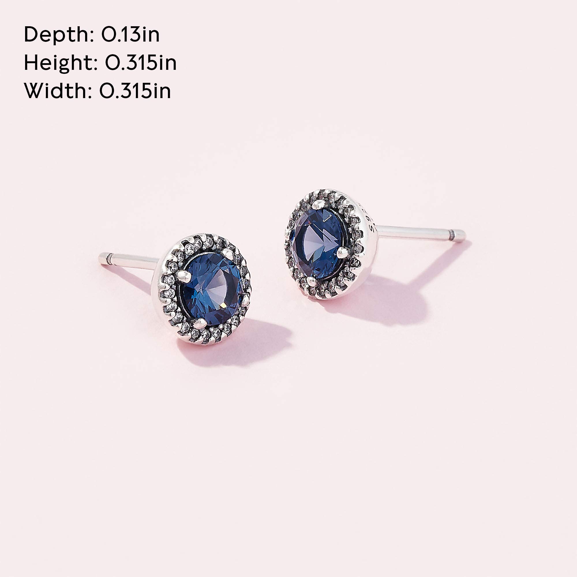 PANDORA Blue Round Sparkle Stud Earrings - Elegant Earrings for Women - Great Gift for Her - Made with Sterling Silver, Cubic Zirconia & Crystals
