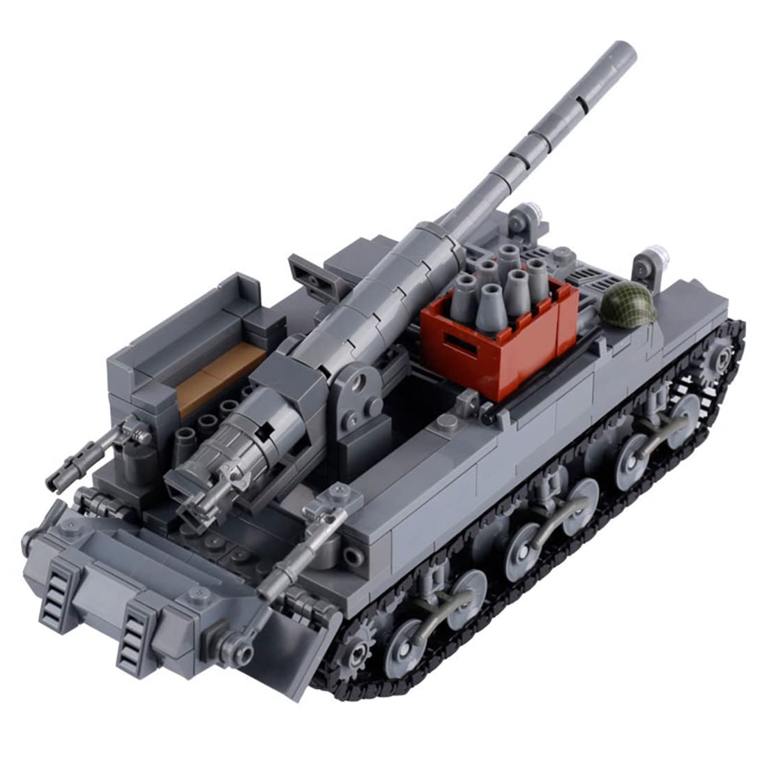 Topoo Tank Building Kit WW2 Military War Battle Tank Sets Army Vehicles Model Compatible with Lego Space Wars COBI - M12 Carriage Tank Model