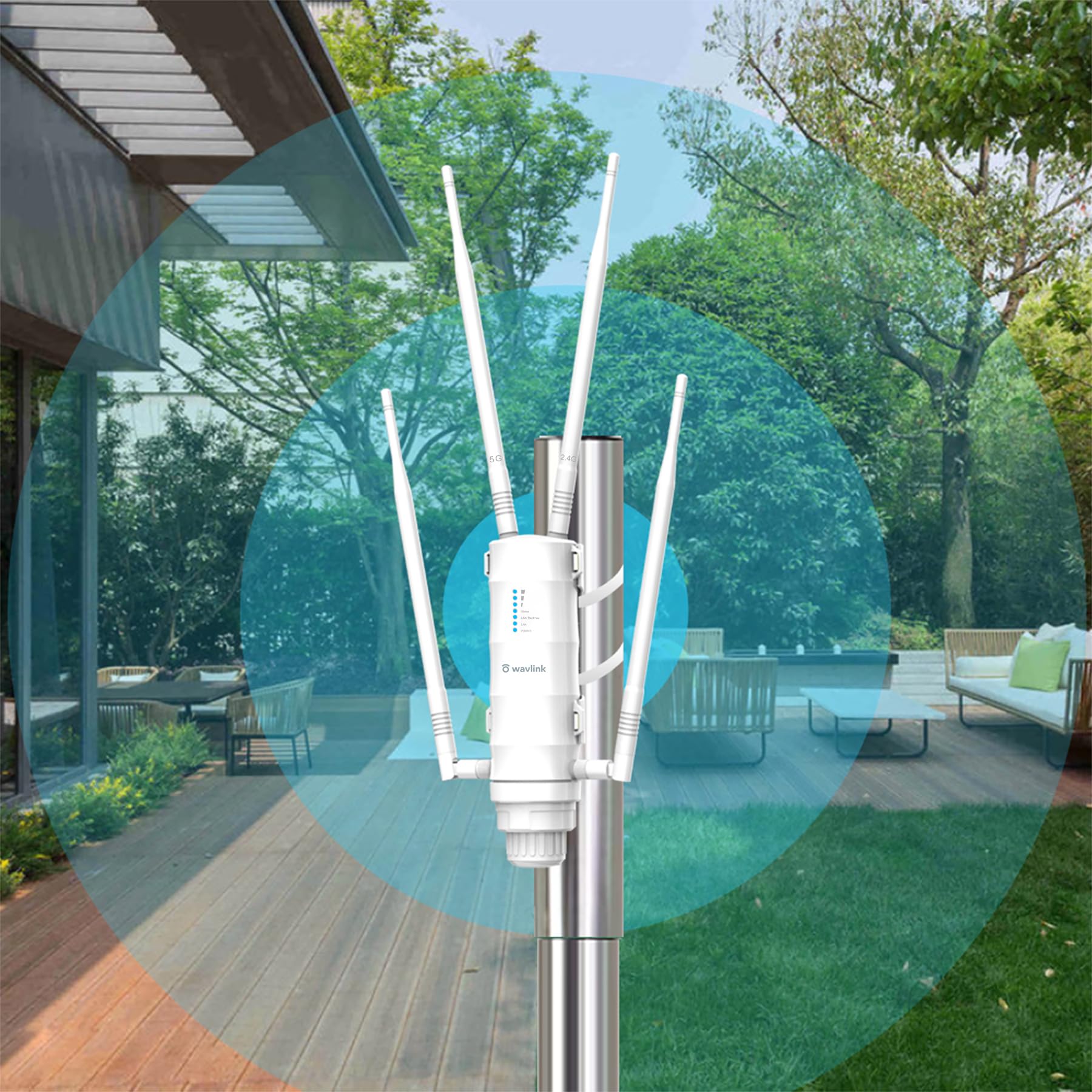 WAVLINK AC1200 Outdoor WiFi Extender Long Range WiFi Extender, Dual Band 2.4GHz+5GHz Weatherproof Outdoor Access Point with PoE Powered and Gigabit Ethernet, Supports Mesh Extender, AP, Repeater Mode