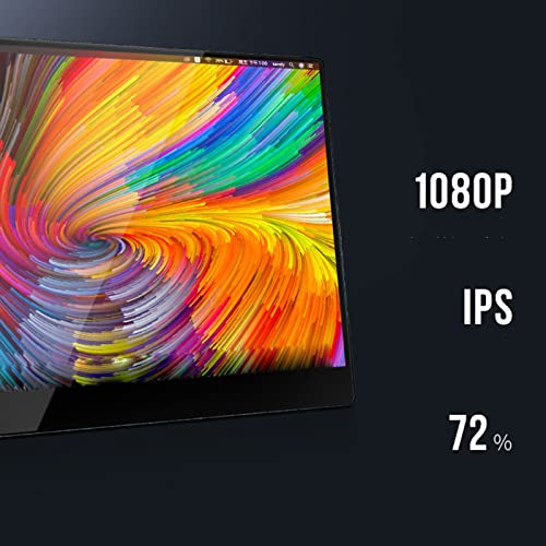 WWJ 13.3 Inch Portable Monitor, 1080p Mini HDMI USB Computer Monitor, Smart Case Included