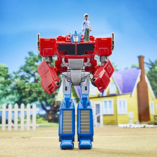Transformers Toys EarthSpark Spin Changer Optimus Prime 8-Inch Action Figure with Robby Malto 2-Inch Figure, Robot Toys for Ages 6 and Up