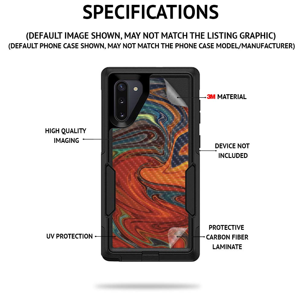 MightySkins Carbon Fiber Skin for OtterBox Commuter for Samsung Galaxy Note20 Ultra 5G - Pink Chevron | Protective, Durable Textured Carbon Fiber Finish | Easy to Apply Change Style | Made in The USA