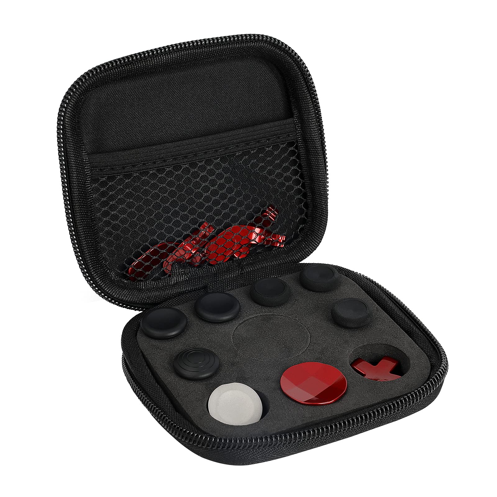 TOMSIN Replacement Magnetic Buttons Kit for Xbox Elite Controller Series 2 Accessories, Includes 6 Metal Plating Joysticks, 4 Paddles, 2 D-Pads, 1 Adjustment Tool (Plating Red)
