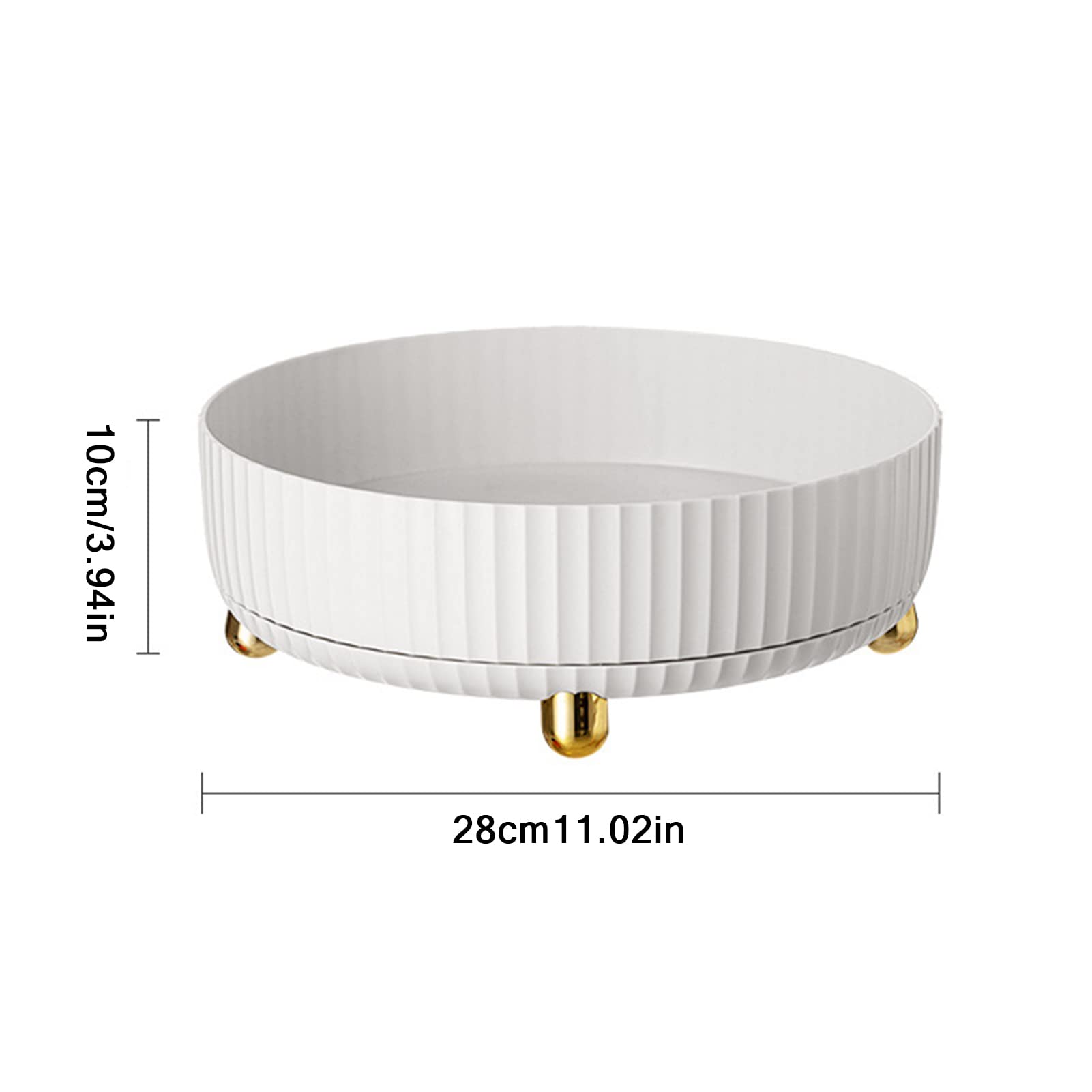 OQHAIR 360-Degree Swivel Turntable Cupboard Organizer, Multifunctional Revolving Spice Rack, Large Capacity PET Material, White