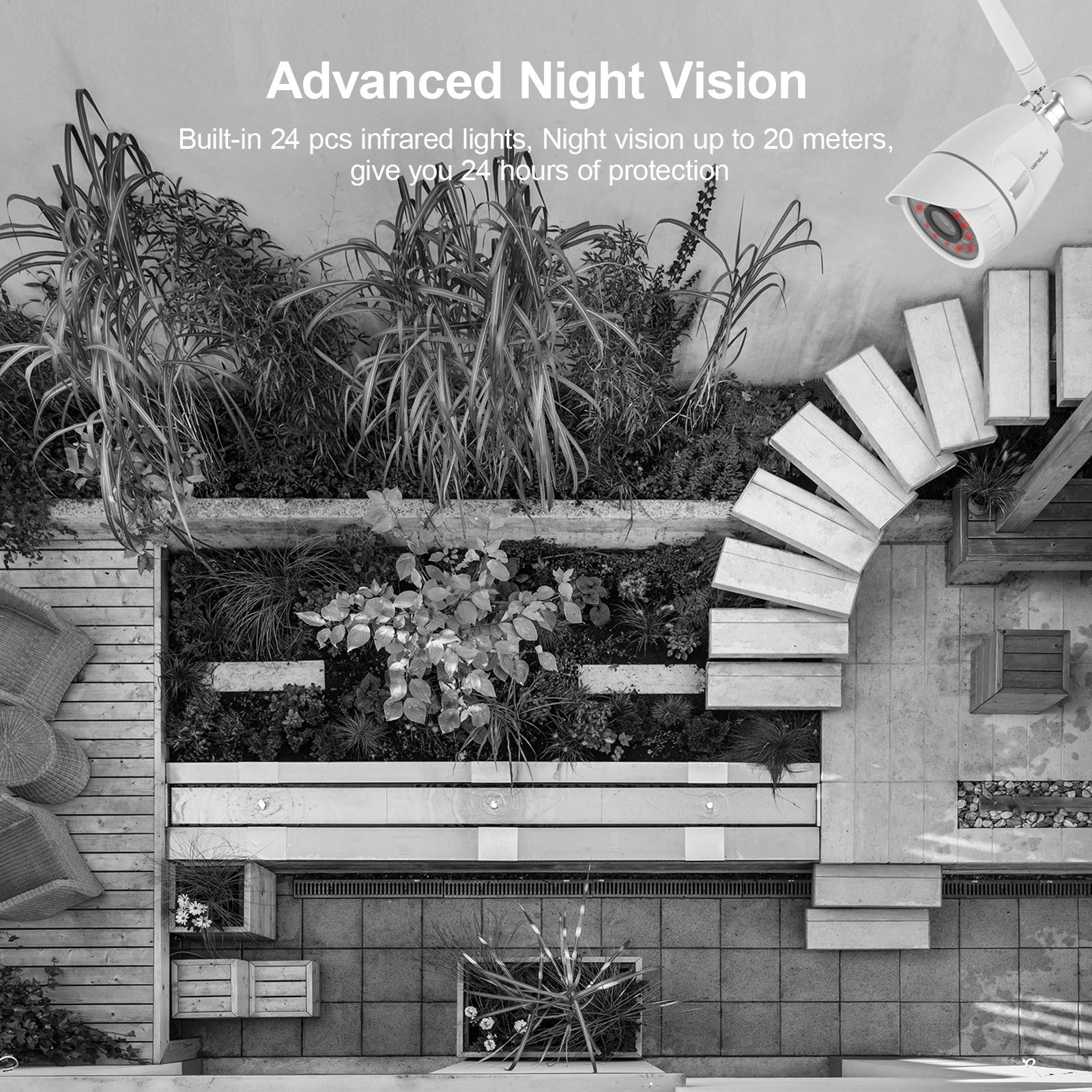 Outdoor Security Camera, Wansview 1080P Wireless WiFi Home Surveillance Waterproof Camera with Night Vision, Motion Detection, Remote Access, Works with Alexa -W4-2PACK