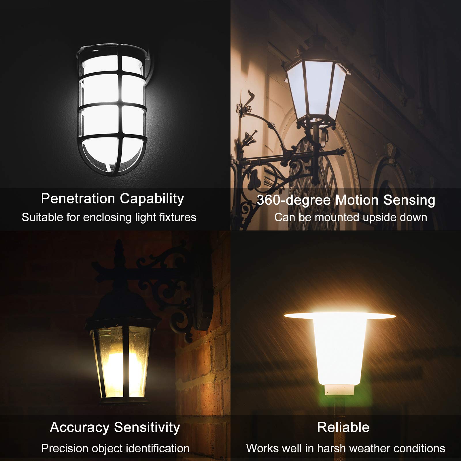 Radar Motion Sensor Light Bulb, 2 Pack A21 15W (100W Equivalent) 1500LM E26 Dusk to Dawn LED Bulbs Outdoor Lighting, Auto Motion Detector Light for Garage, Porch, Driveway, Patio,(Daylight 5000k)