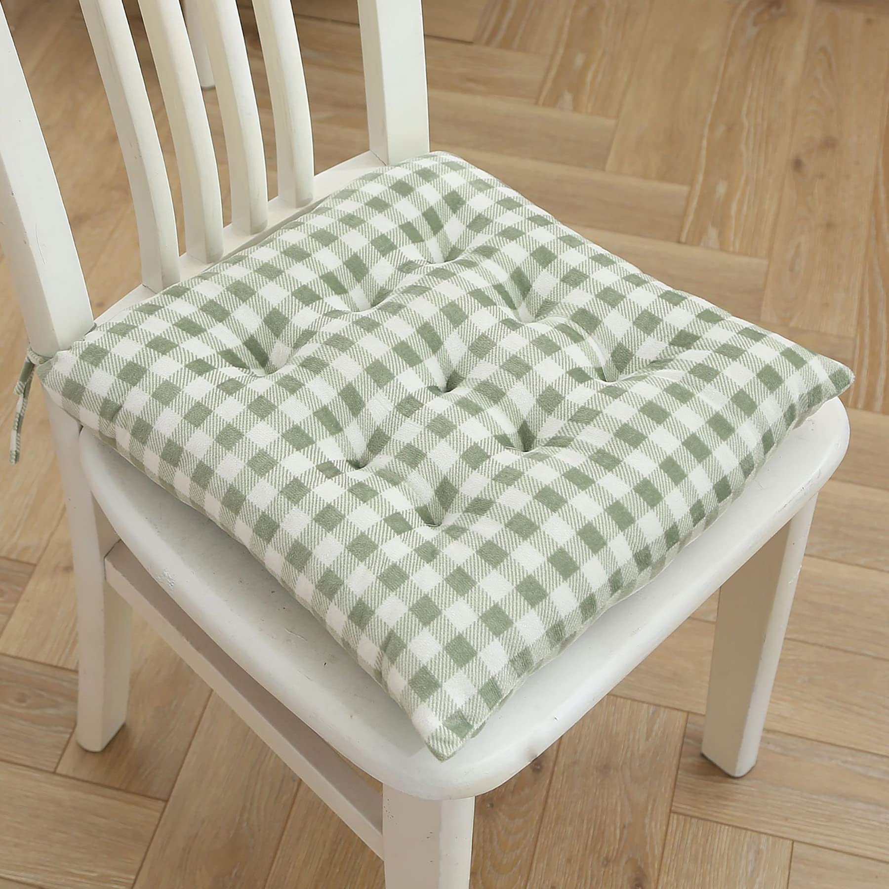 SECRET DESK Chair Cushions for Dining Chairs 4 Pack - Kitchen Set of 4, Seat Cushion Pads, Room Sofa Office Decor 2inch Thickness (Green, 4) 15.75 Inches