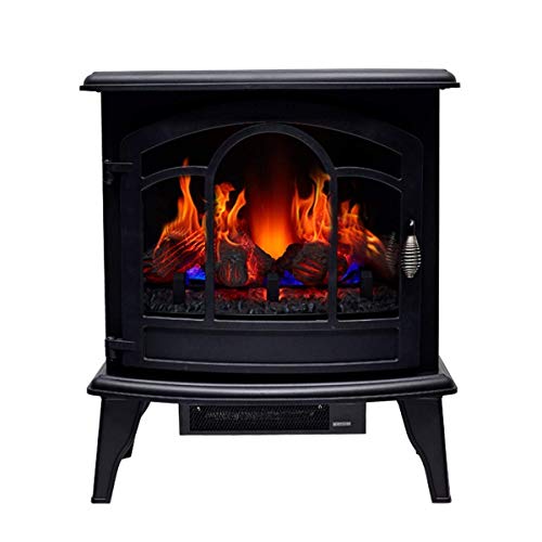 OQHAIR Electric Fire with Surround Mantelpiece Lights with Remote-Controlled Old Electric Fireplace Heater with Wood-Burned Led Light